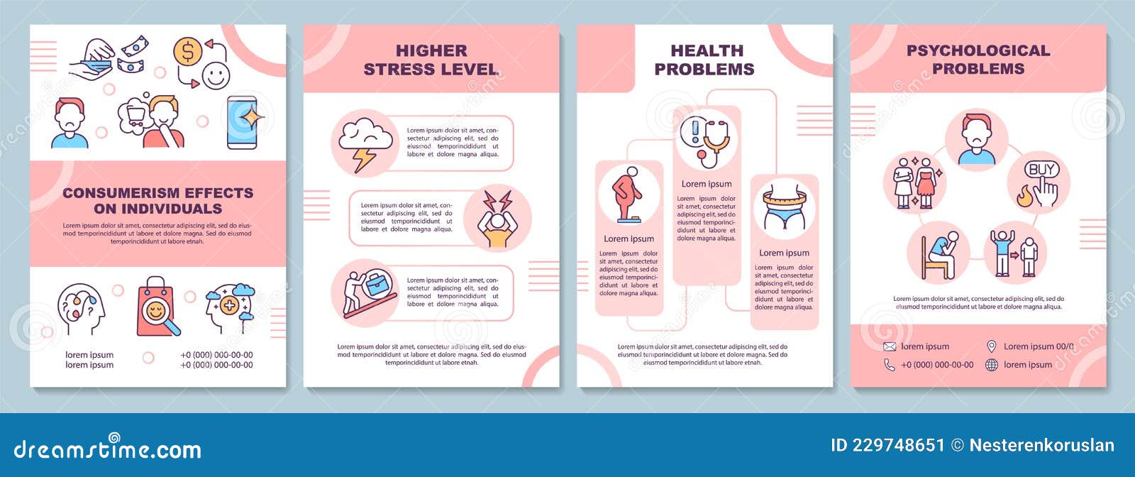 Effects of Consumerism Brochure Template Stock Vector - Illustration of ...