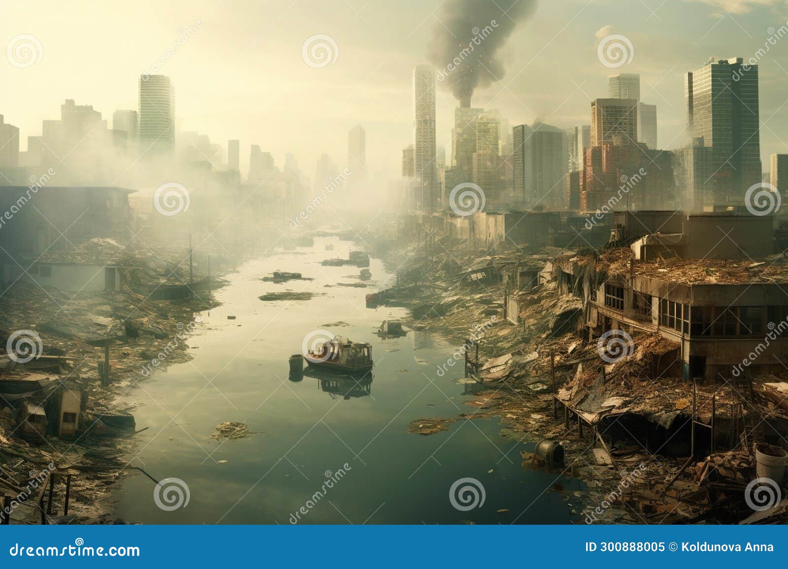 Effects of Pollution on Cities, Concept of Urban Degradation Stock ...