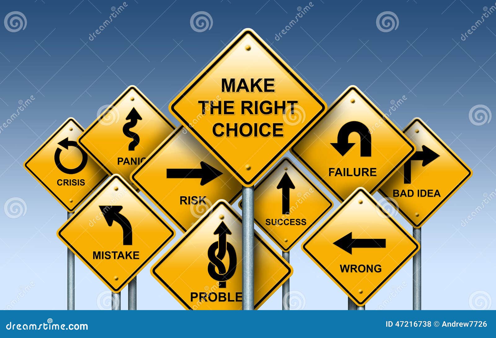 Effectuez le bon choix photo stock. Illustration du mauvais - 47216738