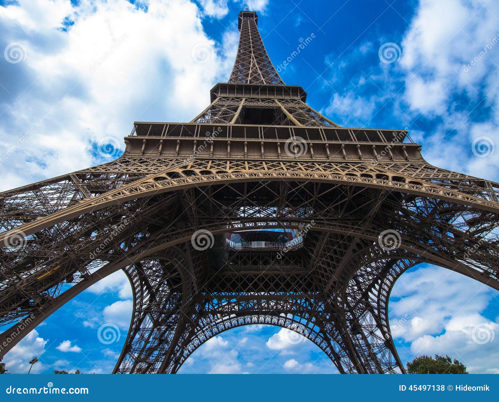 Effel Tower, Paris, France And Retro Red Car. Royalty-Free Stock ...