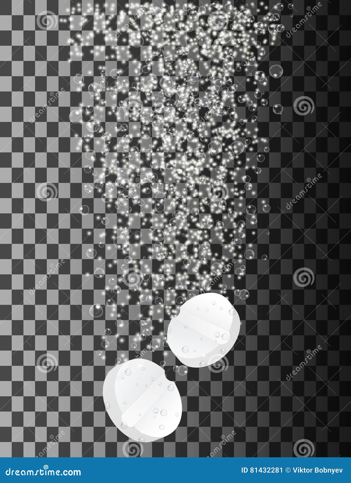 Soluble Effervescent Tablet Medication With Bubbles In Glass, Fizzy ...