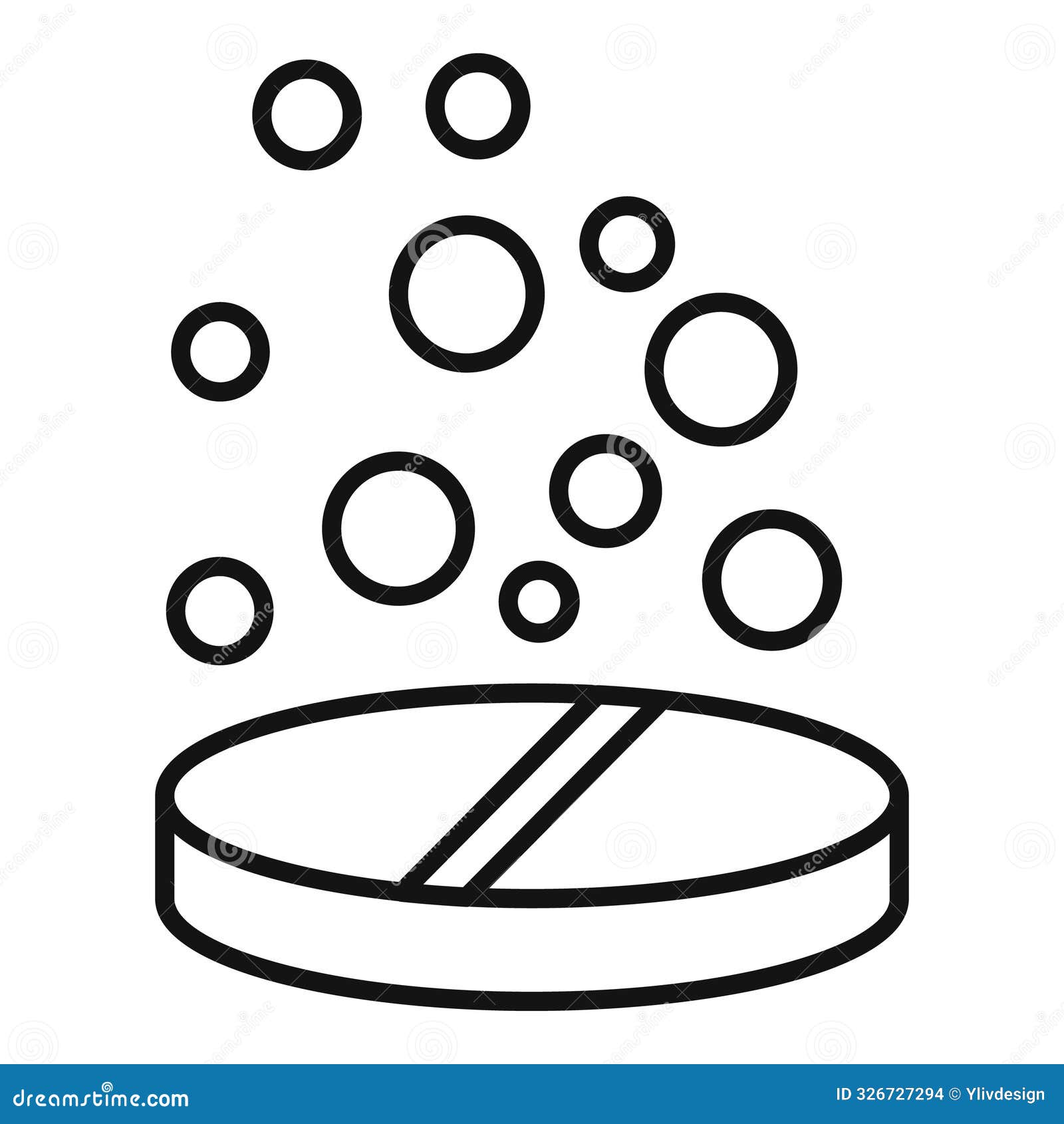 Effervescent Tablet Dissolving with Bubbles Icon Stock Vector ...