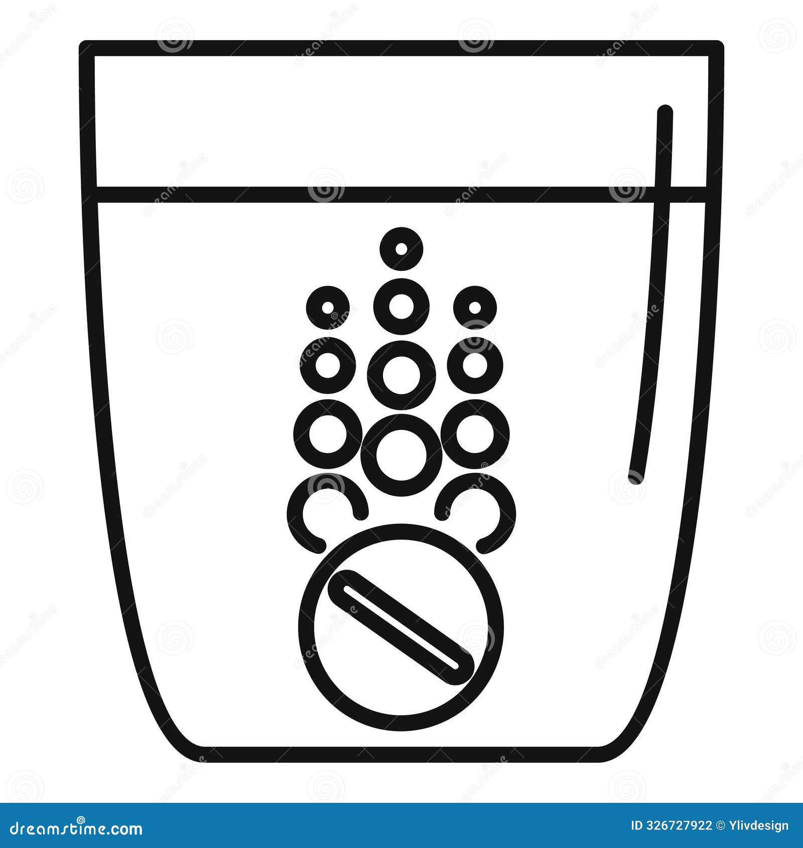 Effervescent Tablet Dissolving In A Glass Of Water Vector Illustration ...