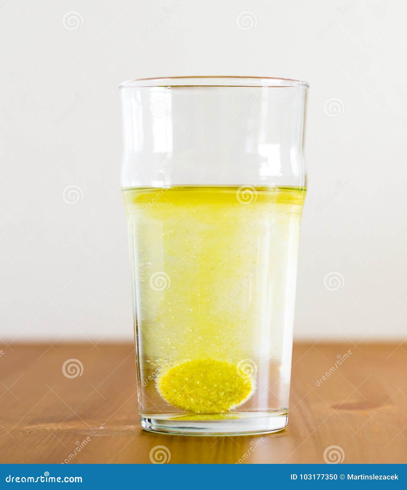 Effervescent Tablet and Glass of Water. Vitamin Beverage. Stock Photo ...