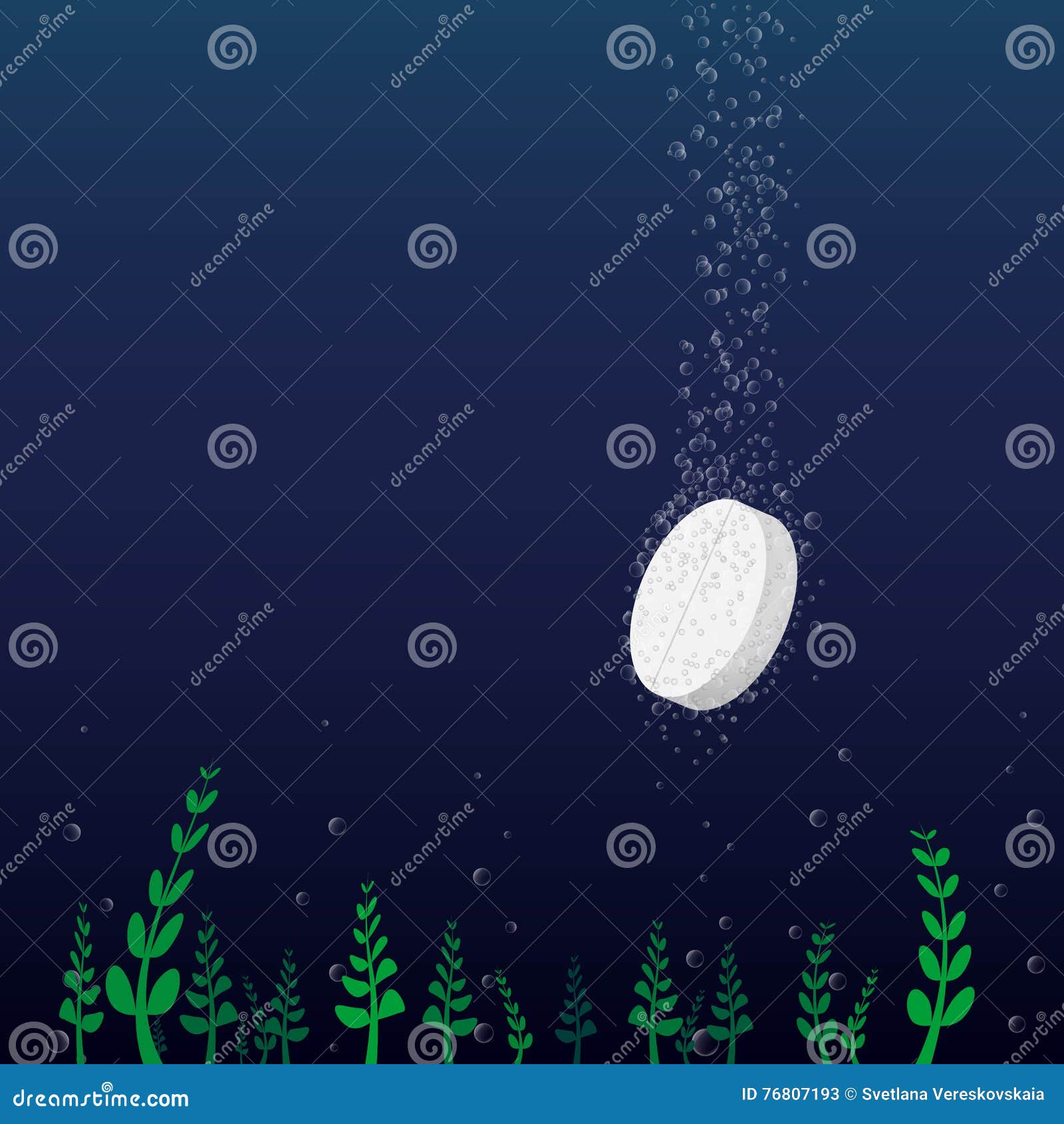 Effervescent Tablet With Bubbles Vector Illustration. Effervescent ...
