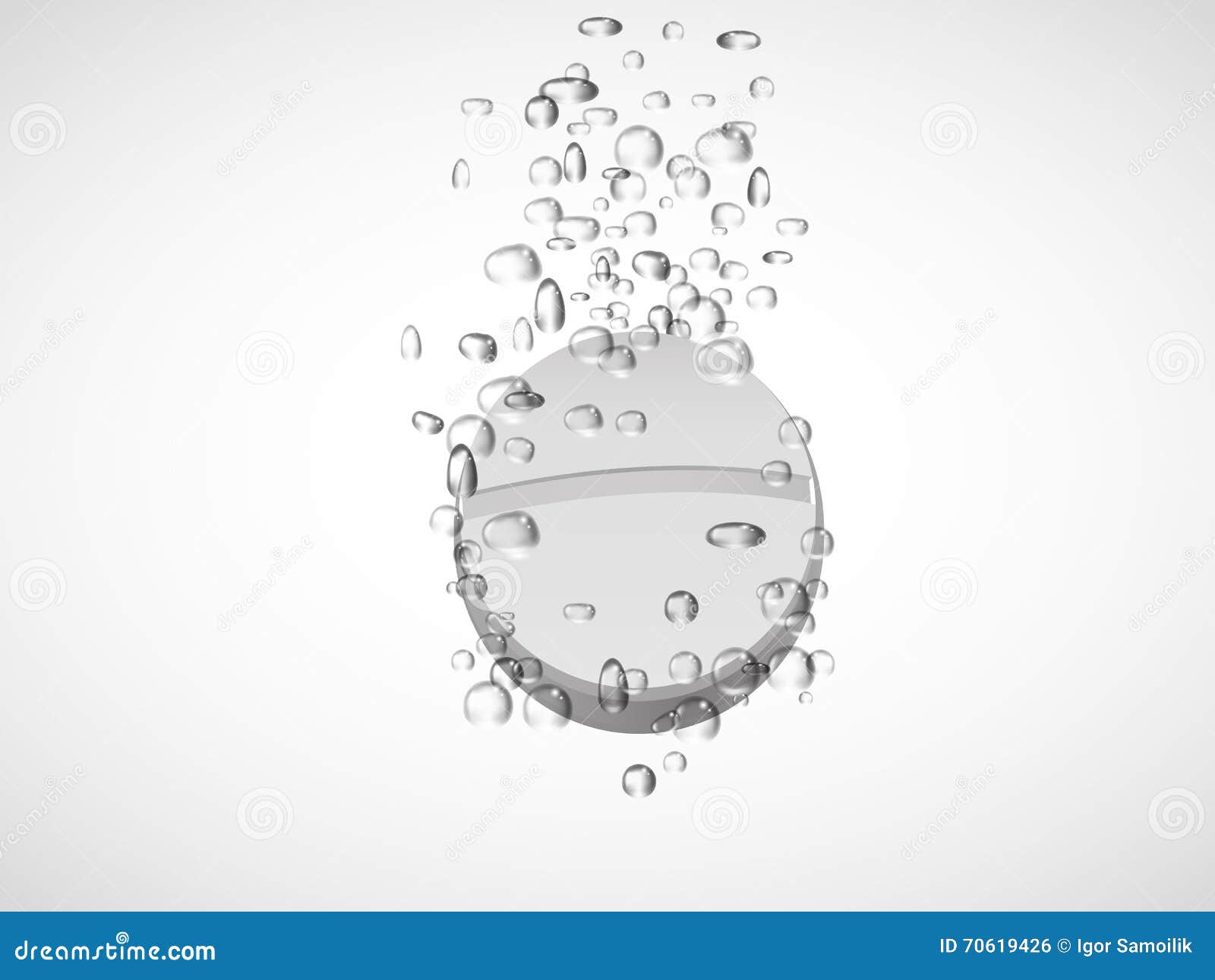 Effervescent Tablet in Water with Bubbles.vector Stock Vector ...
