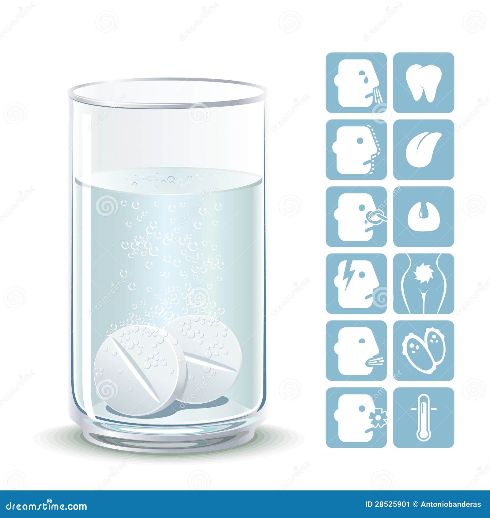 Effervescent tablets stock vector. Illustration of painkiller - 28525901