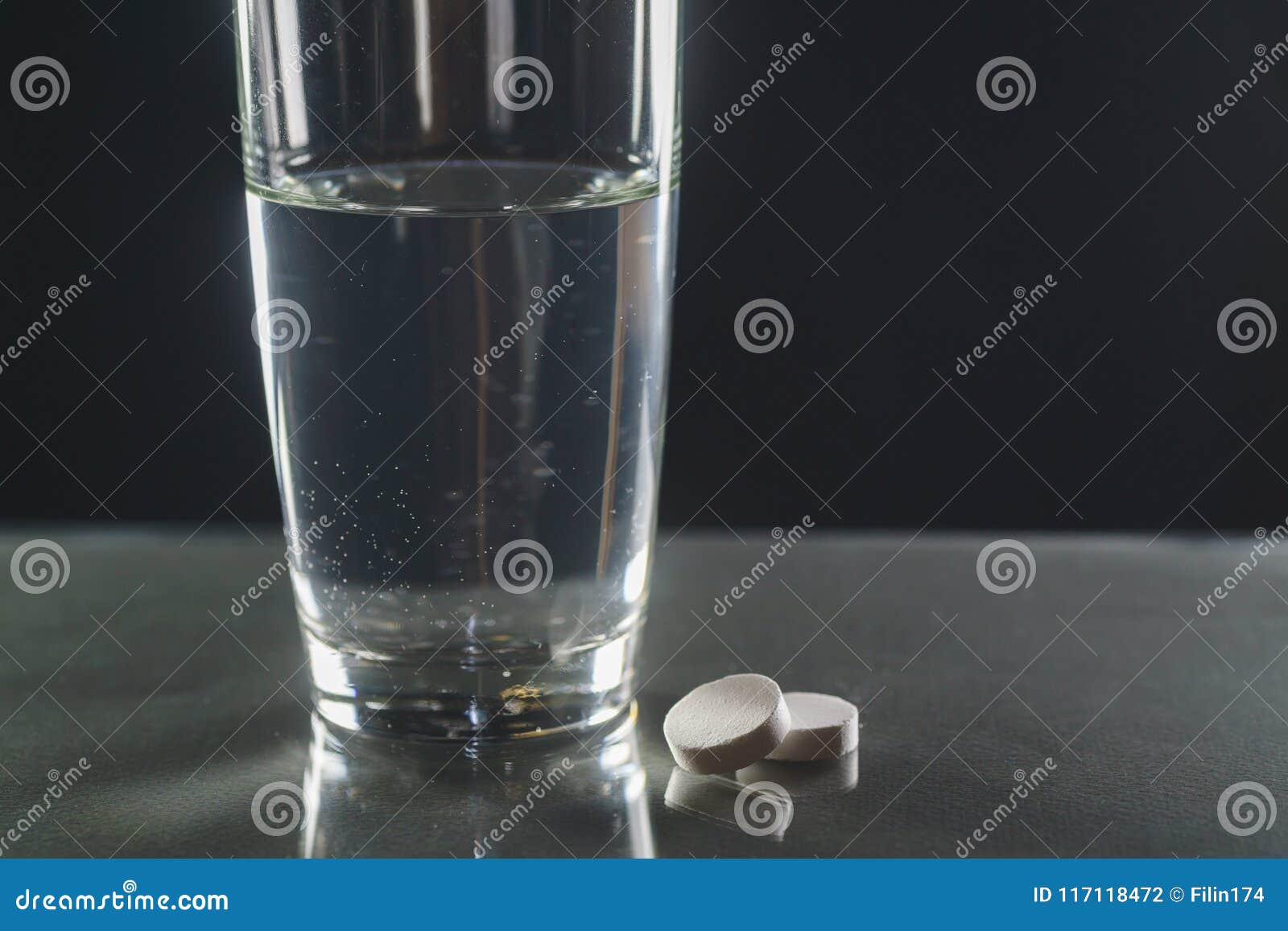 Effervescent Tablet in Water with Bubbles Stock Photo - Image of ...