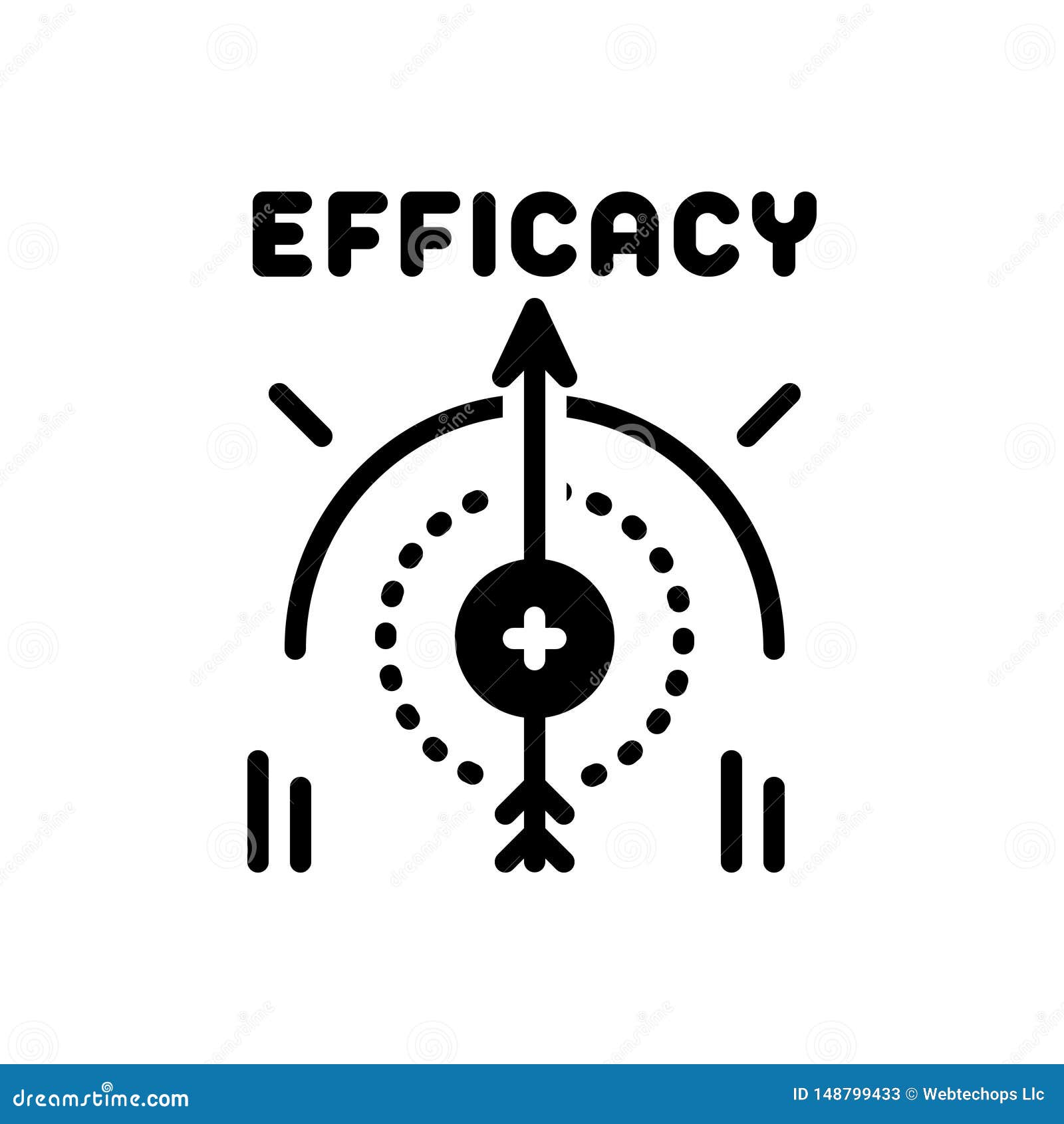 Black Solid Icon for Efficacy, Impact and Influence Stock Vector ...
