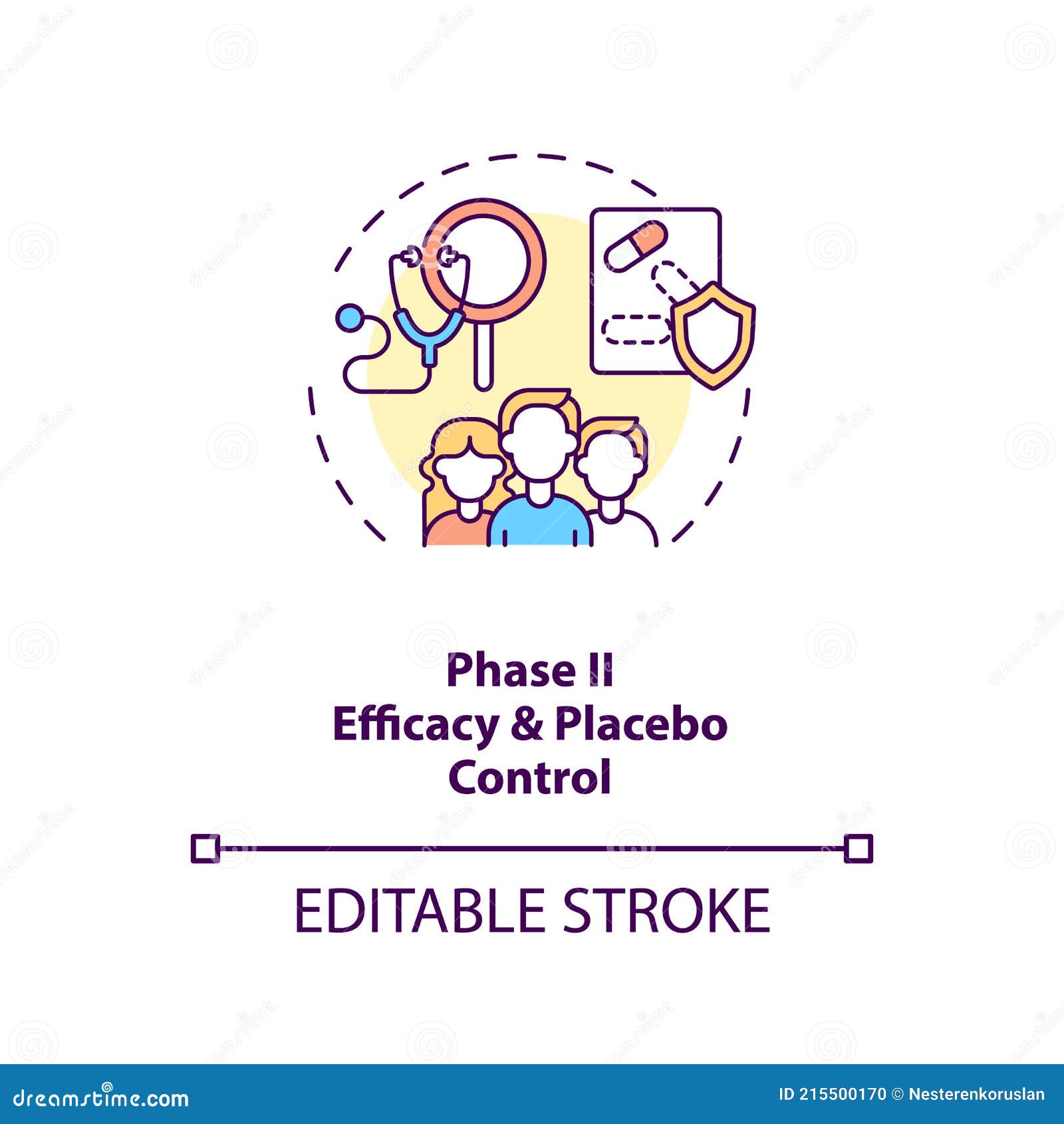Efficacy and Placebo Control Concept Icon Stock Vector - Illustration ...