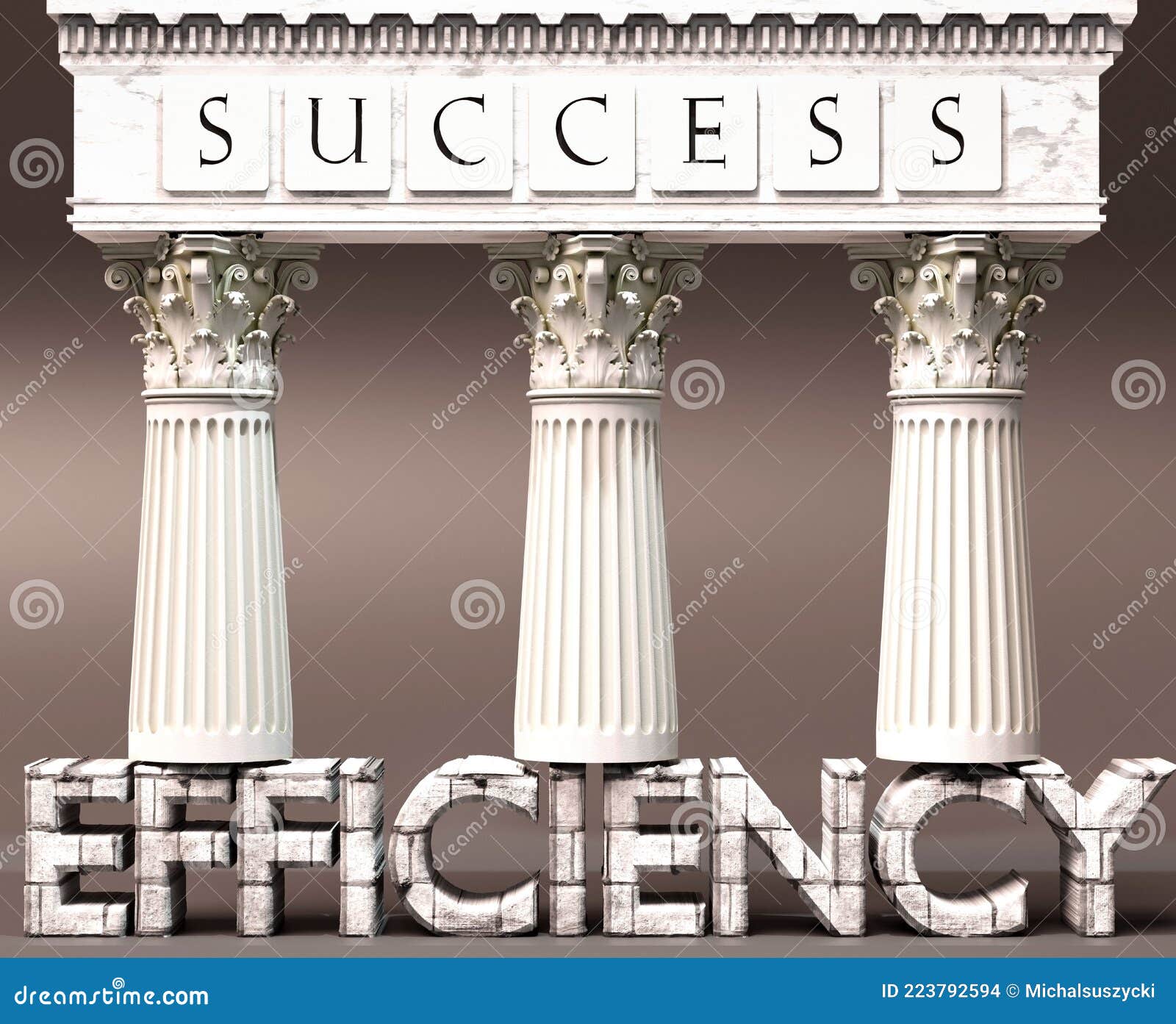 Efficiency As a Foundation of Success - Symbolized by Pillars of ...