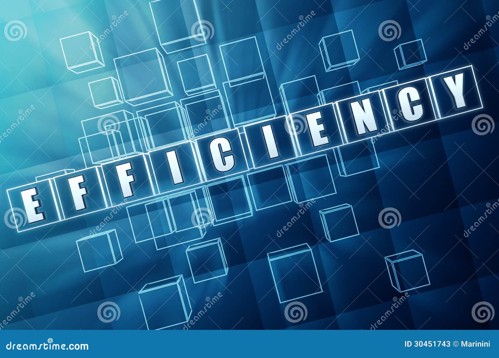 Efficiency in Blue Glass Cubes Stock Illustration - Illustration of ...