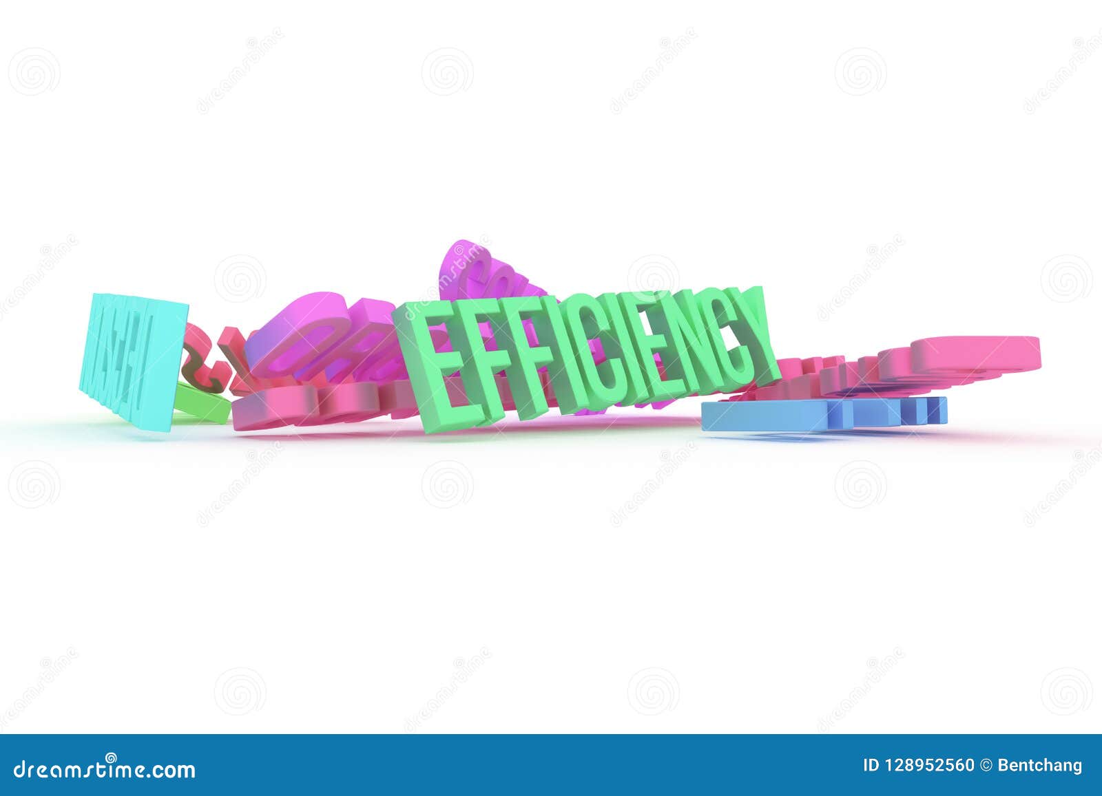 Efficiency, Business Conceptual Colorful 3D Rendered Words. Alphabet ...