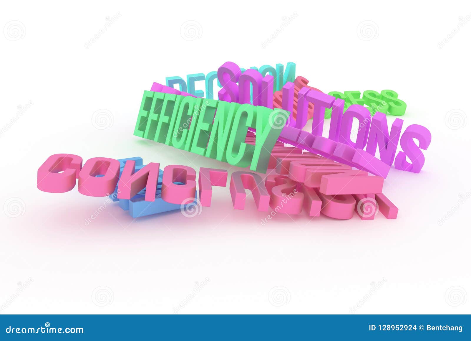 Efficiency, Business Conceptual Colorful 3D Rendered Words. Caption ...
