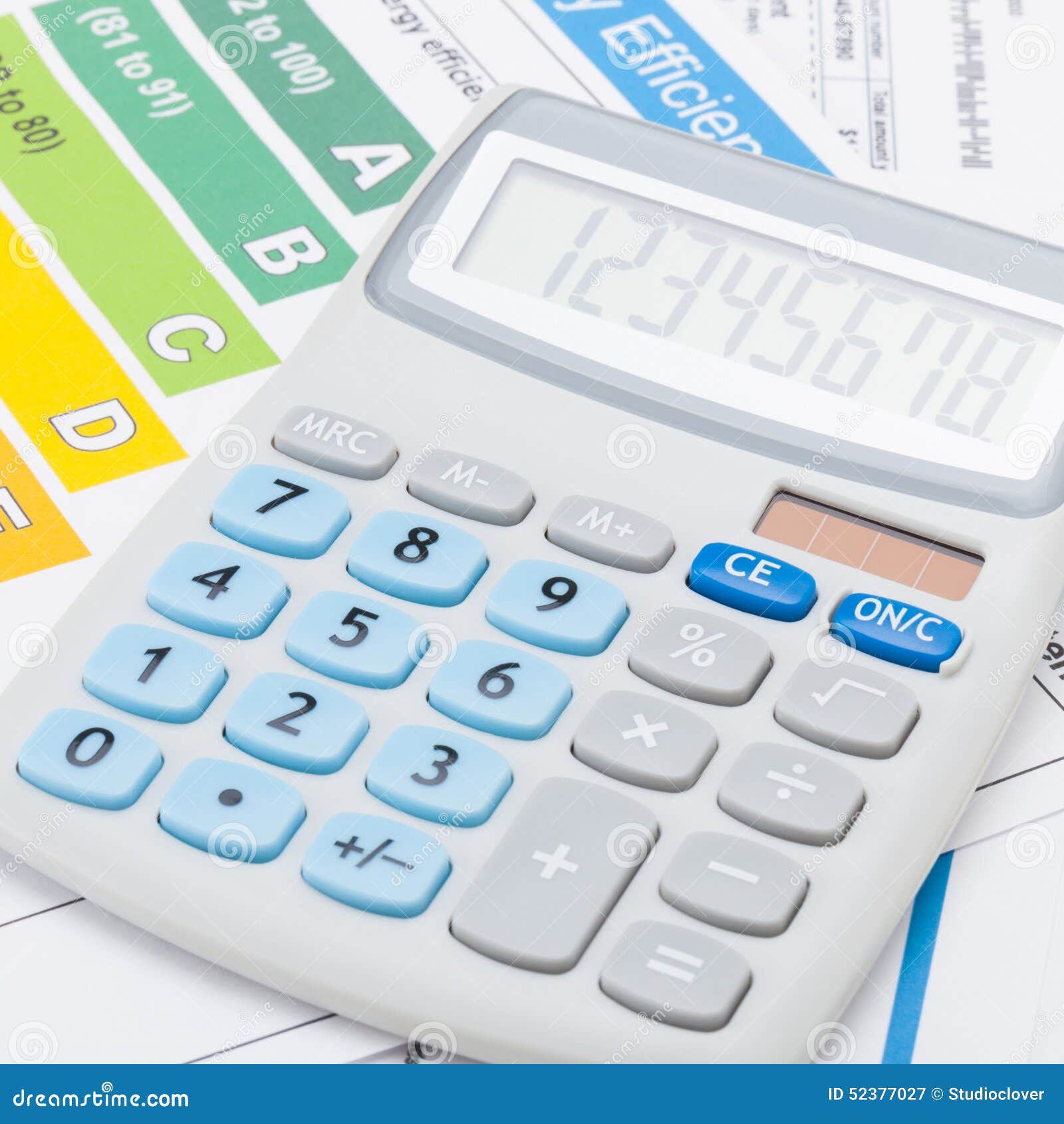 Efficiency Chart and Calculator - Close Up Shot Stock Image - Image of ...