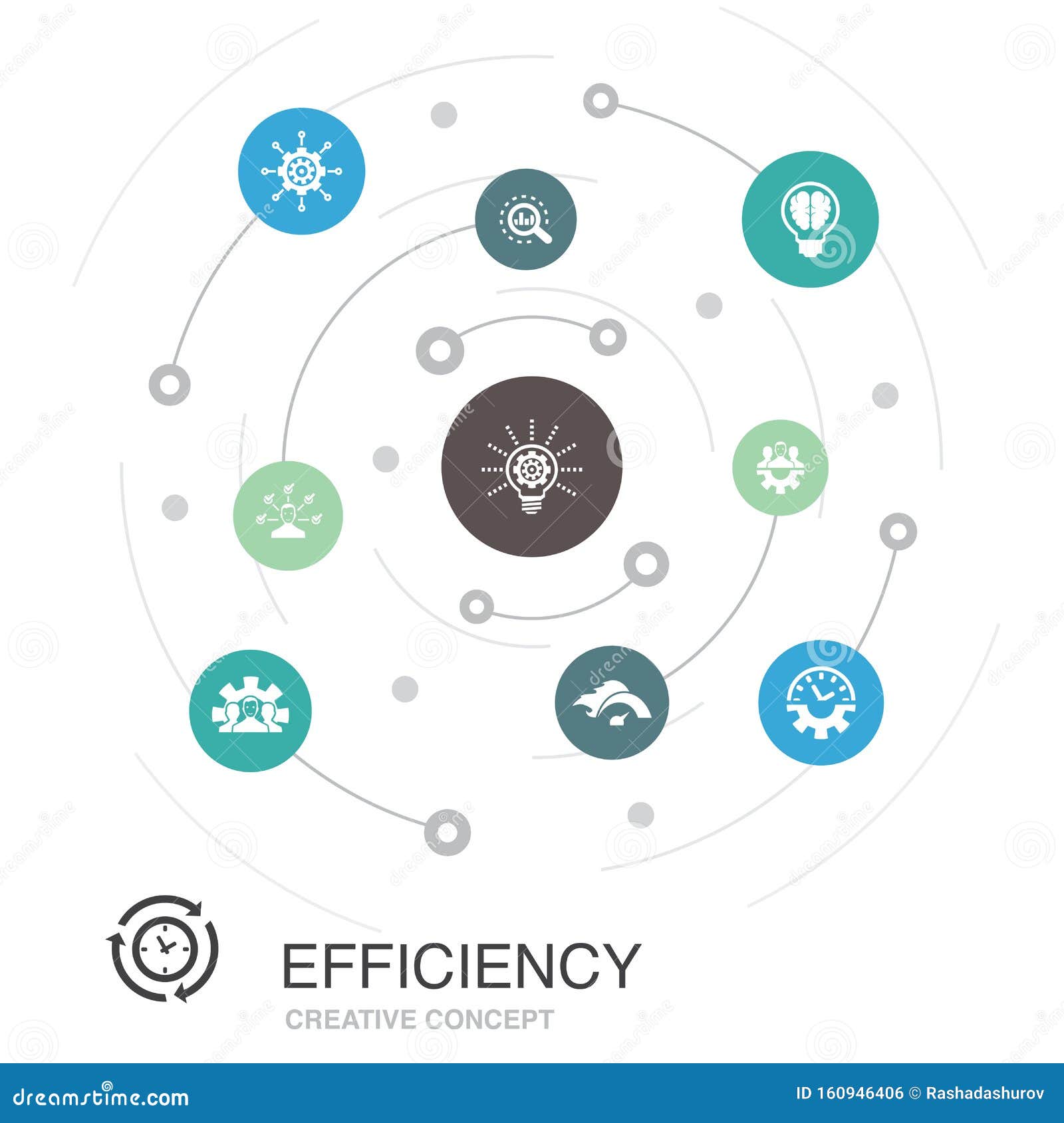 Efficiency Colored Circle Concept with Stock Vector - Illustration of ...