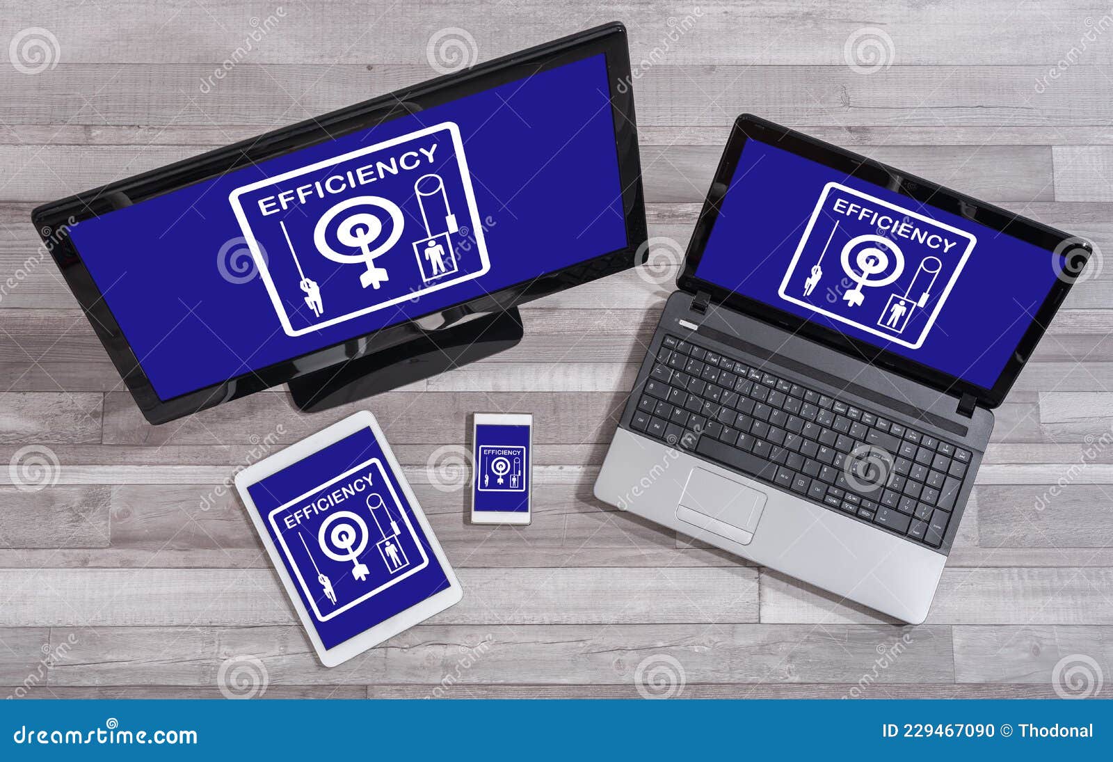 Efficiency Concept on Different Devices Stock Photo - Image of ...