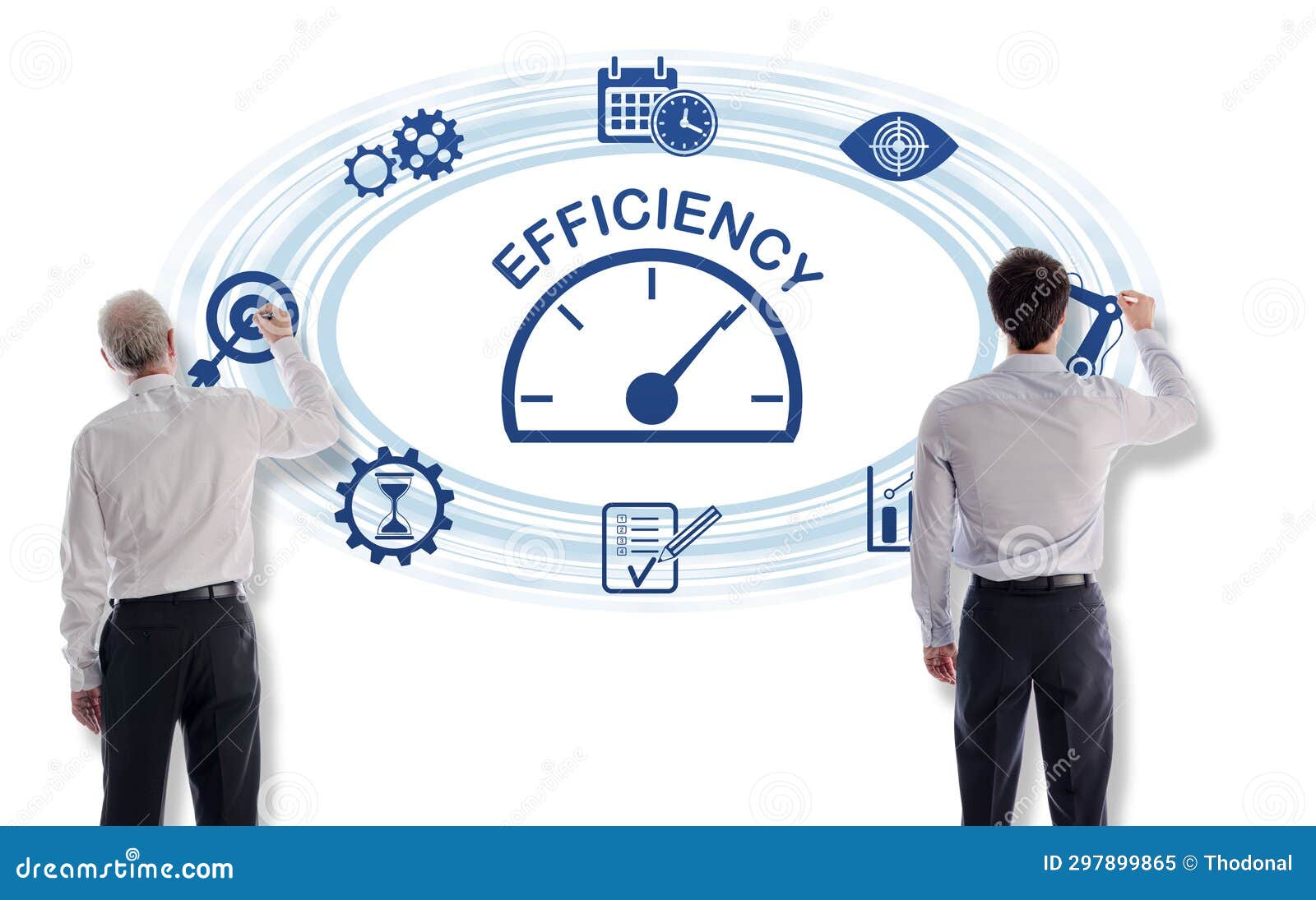 Efficiency Concept Drawn by Businessmen Stock Image - Image of ...