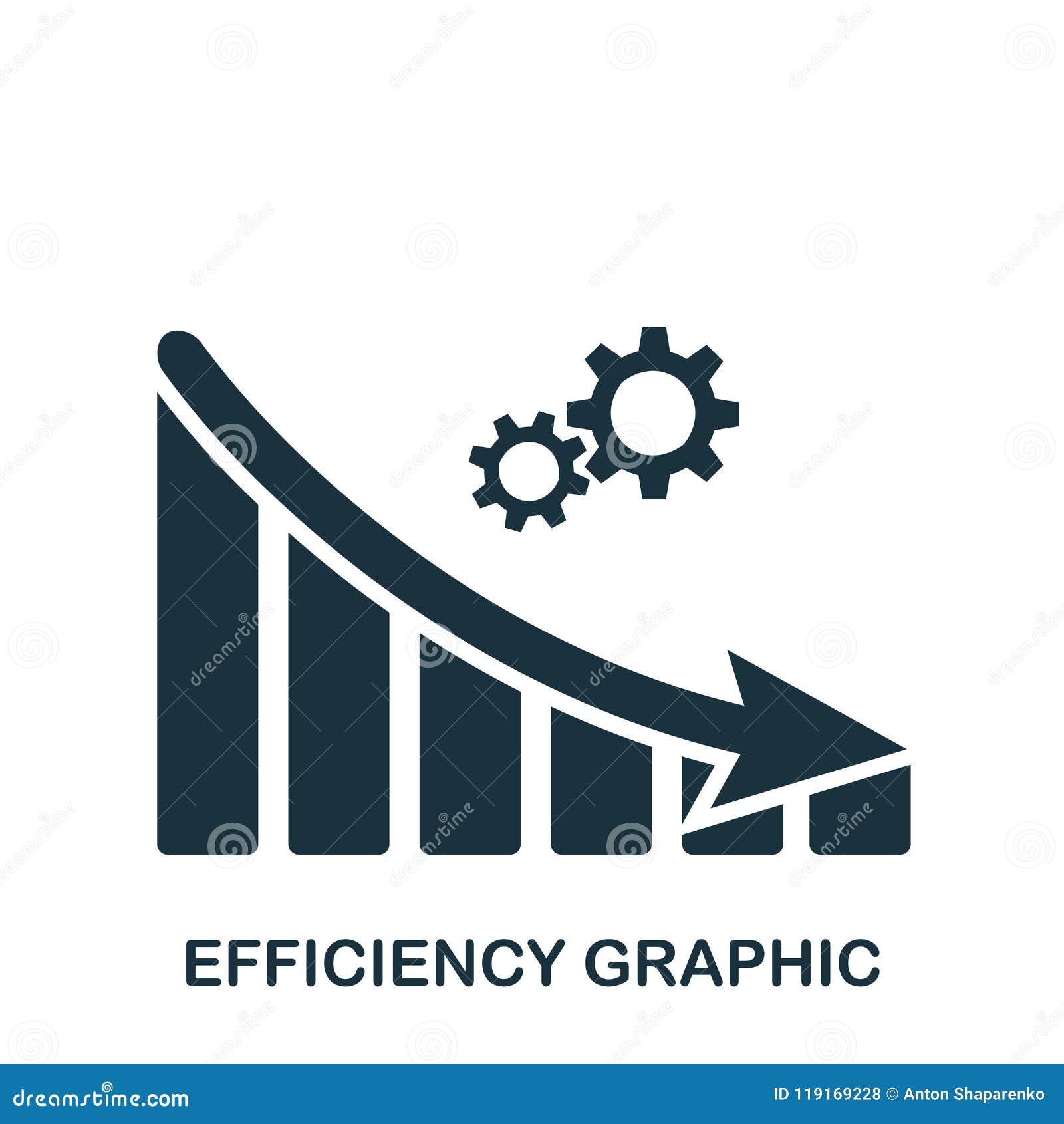 Efficiency Decrease Graphic Icon. Monochrome Style Design From Diagram Icon Collection. UI ...