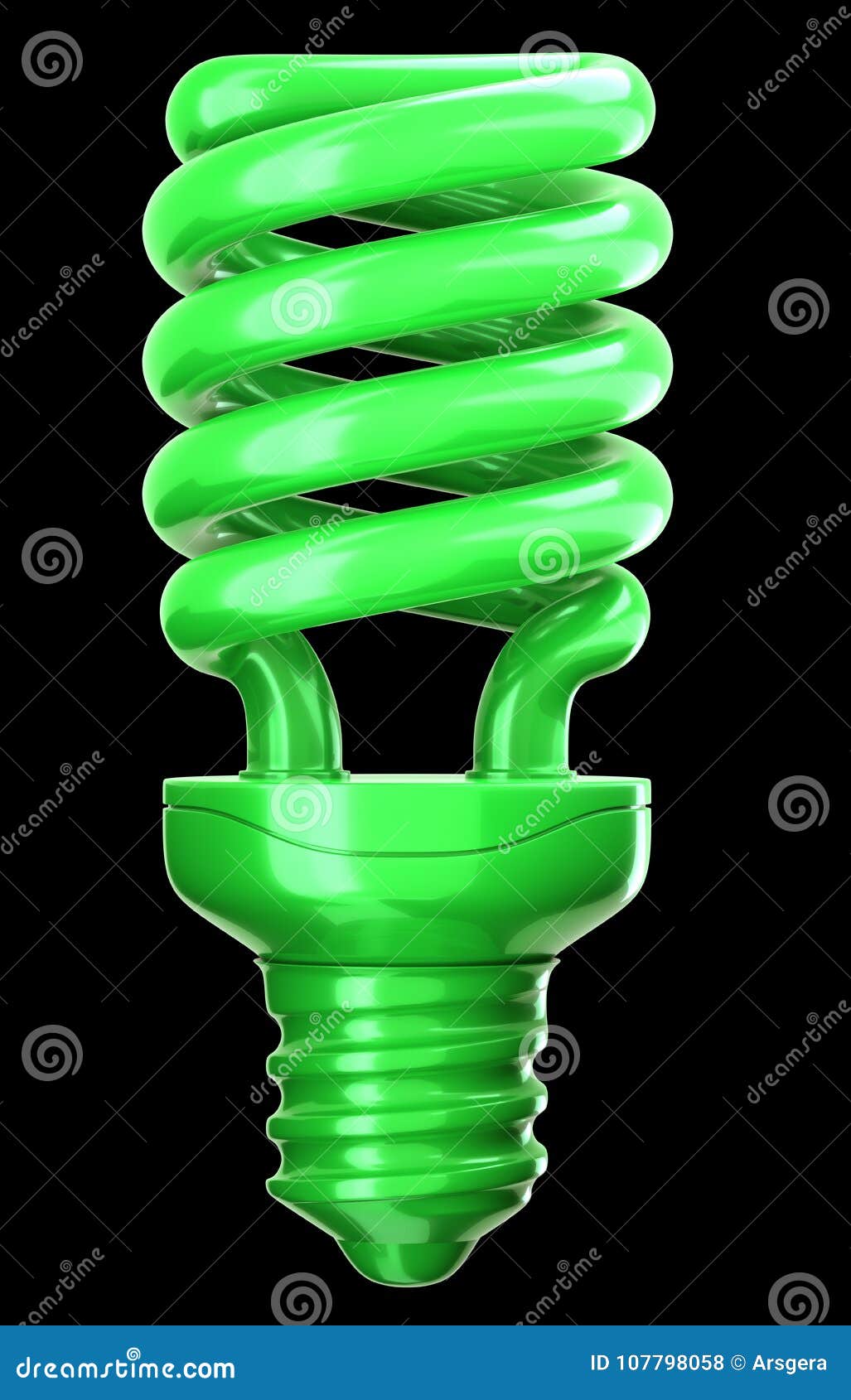 Efficiency and Eco Friendly Technology: Green Light Bulb Stock ...