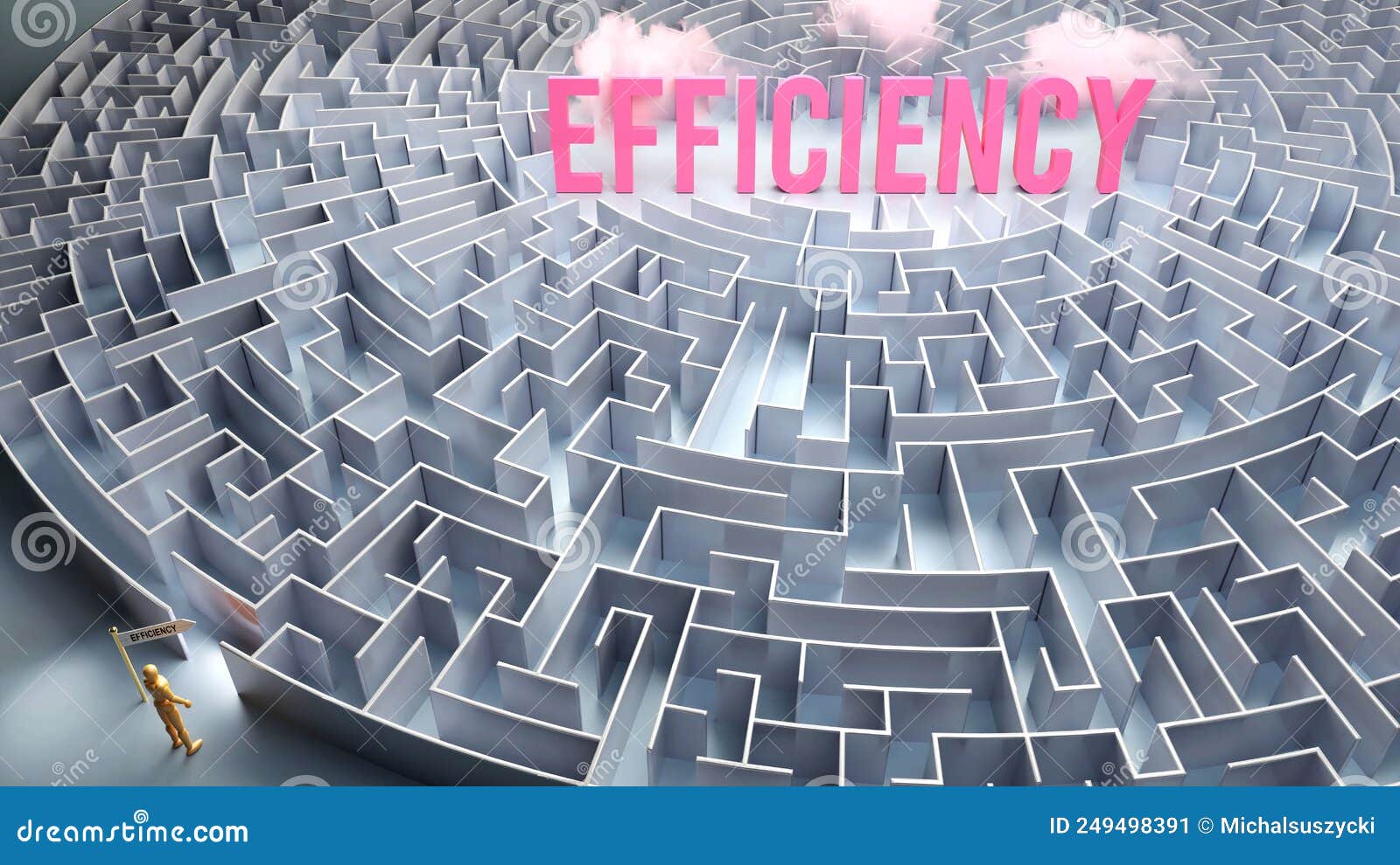 Efficiency and a Difficult Path To it Stock Illustration - Illustration ...