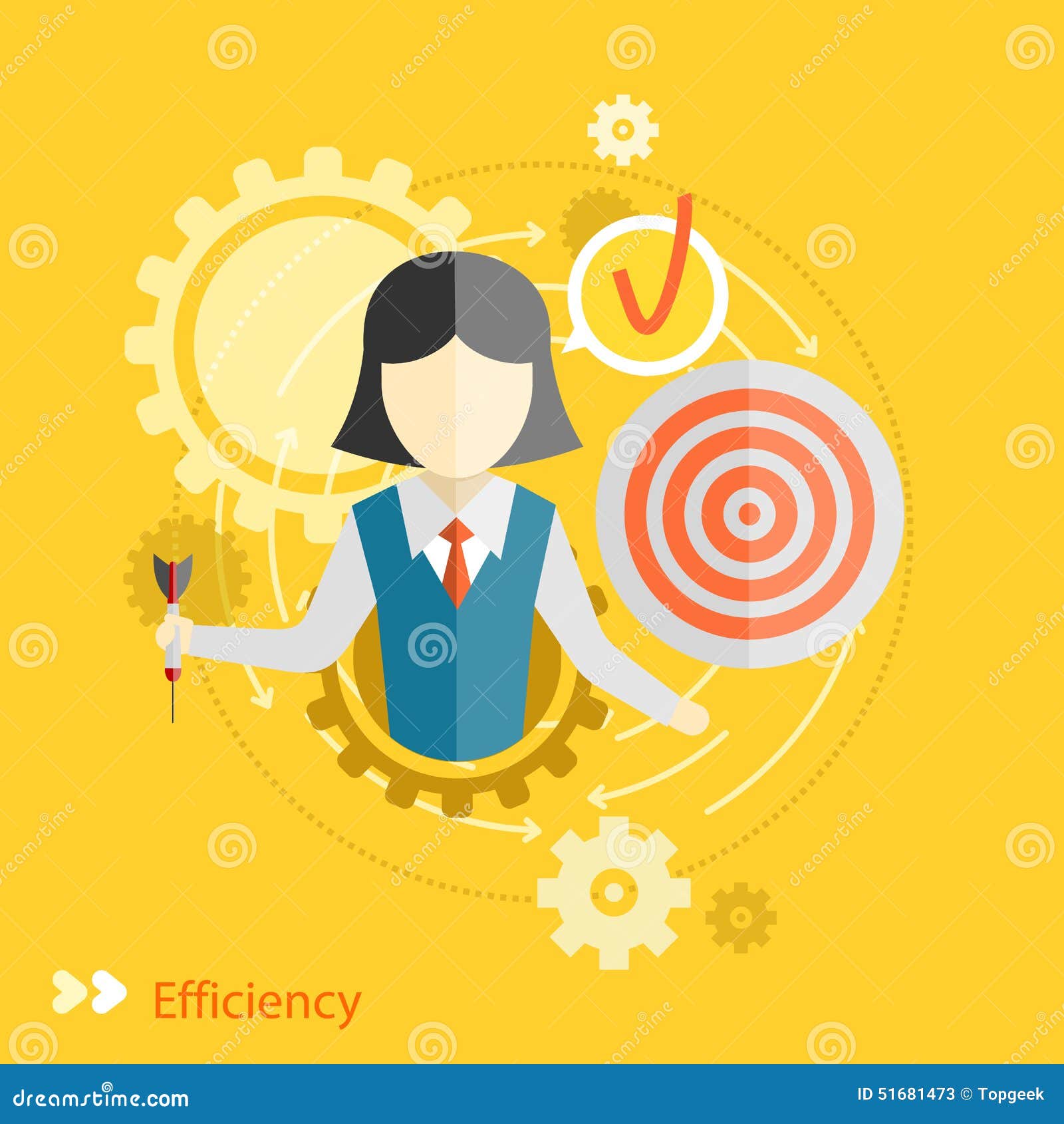 Efficiency Gears Teamwork Concept Stock Vector - Illustration of ...