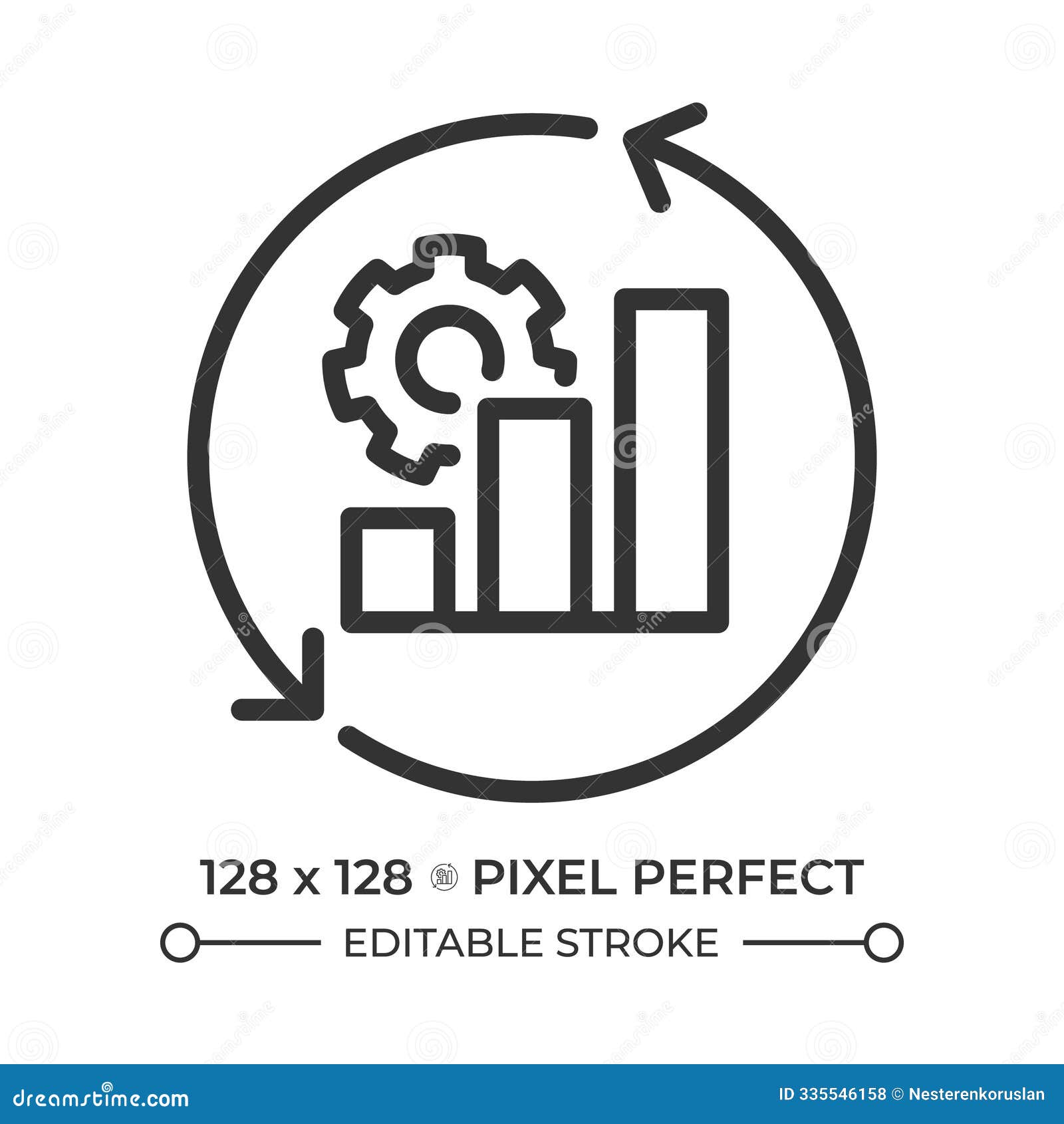 Efficiency Graph Cycle Pixel Perfect Linear Icon Stock Illustration ...