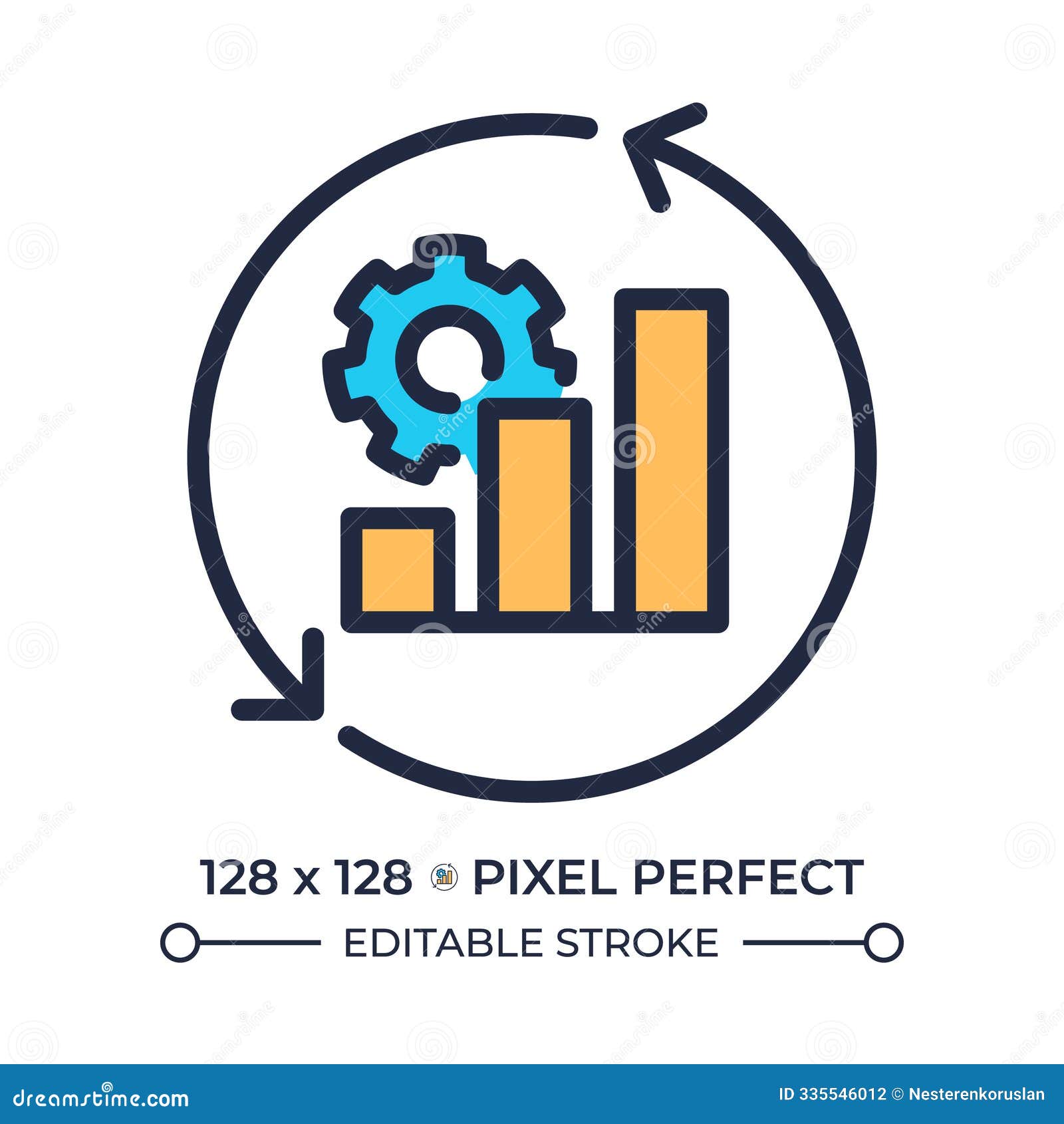 Efficiency Graph Cycle RGB Pixel Perfect Color Icon Stock Vector ...