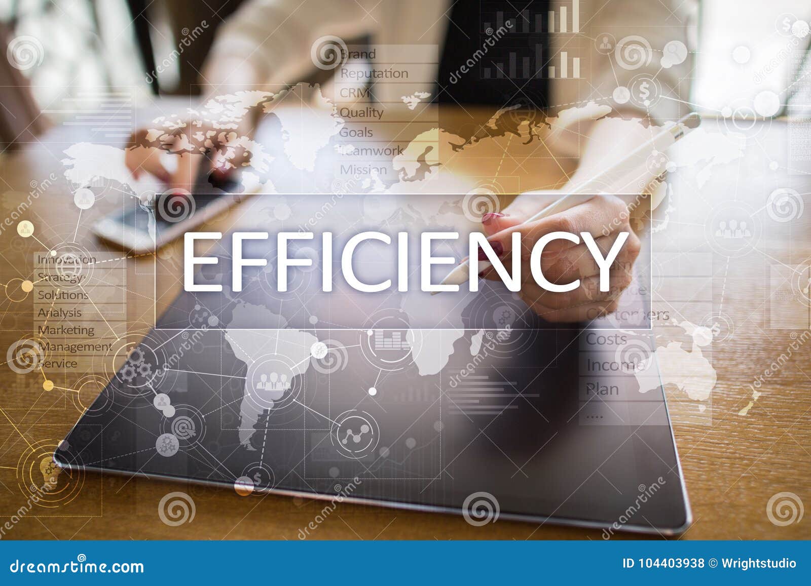 Efficiency Growth Concept. Business and Technology. Virtual Screen ...