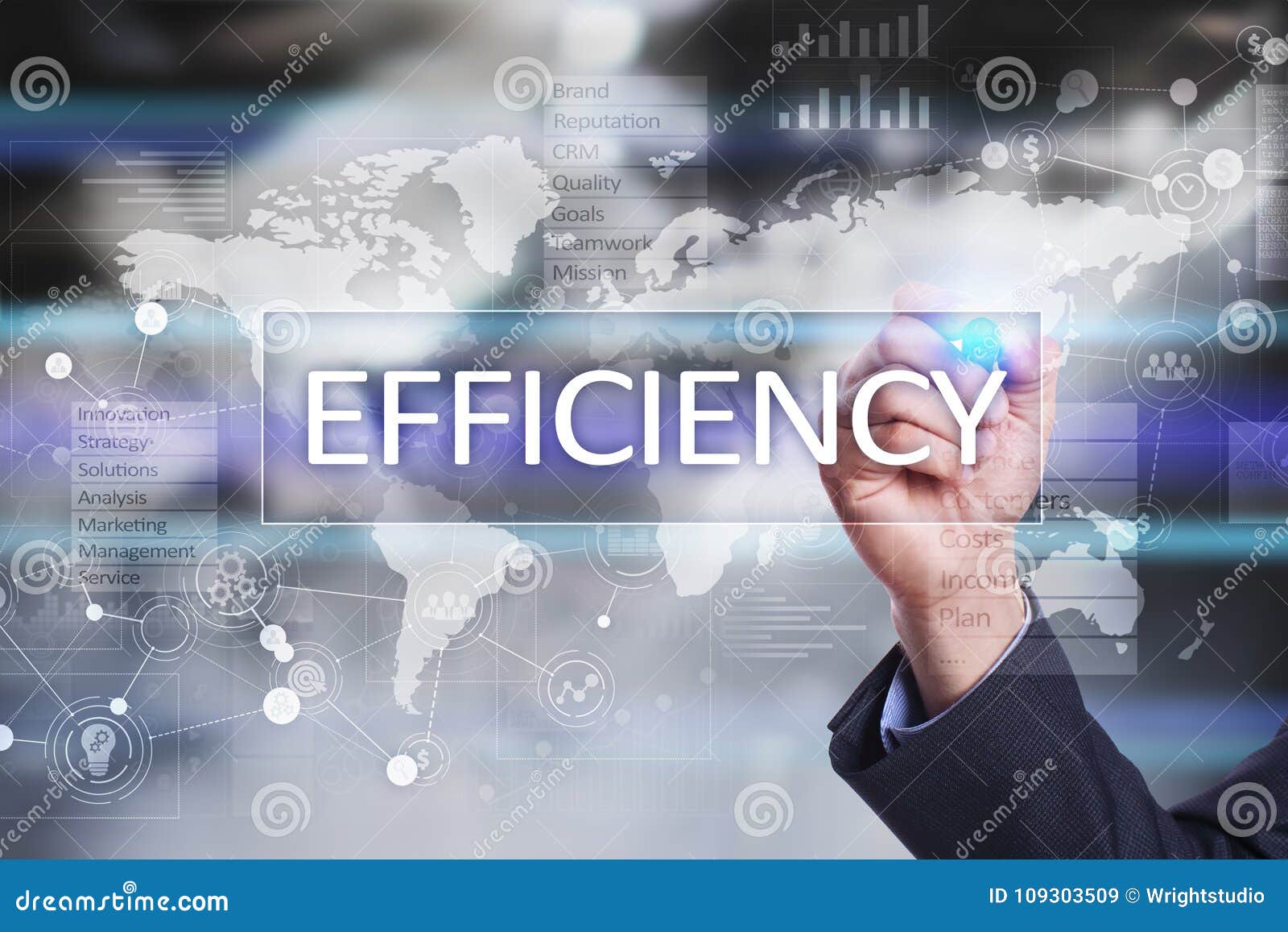 Efficiency Growth Concept. Business and Technology. Virtual Screen ...