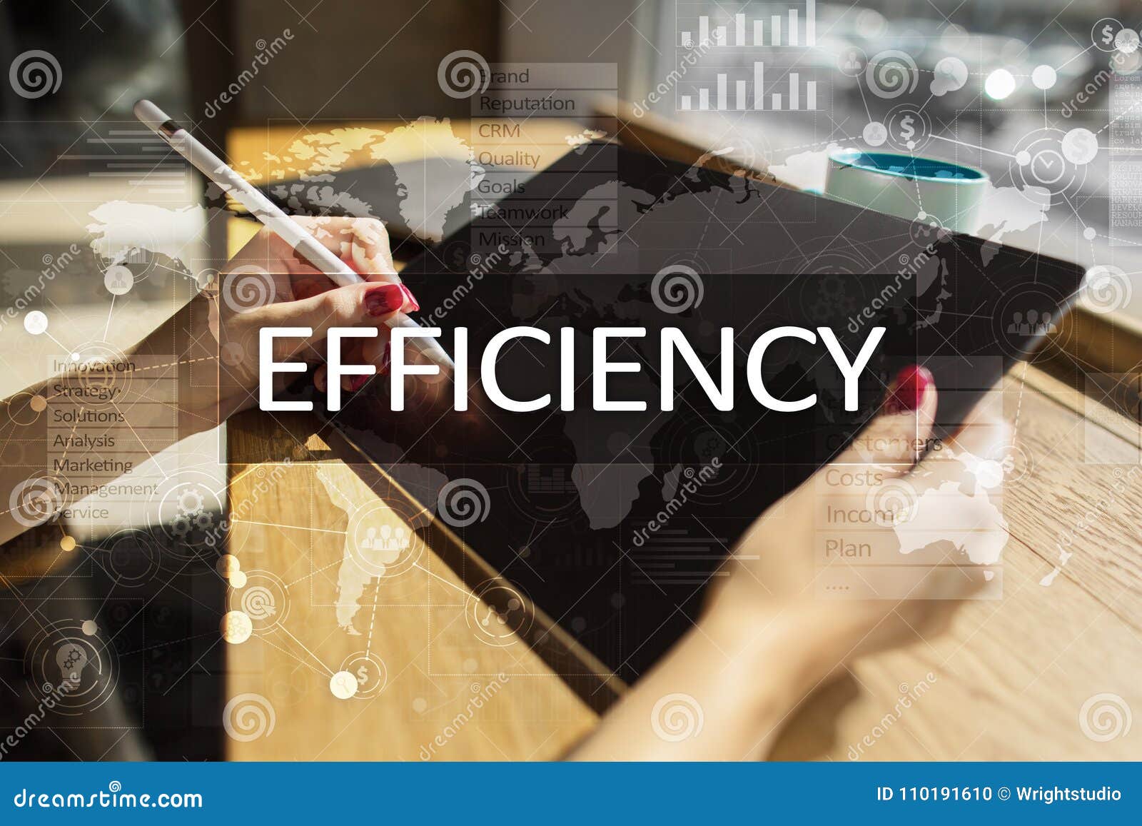 Efficiency Growth Concept. Business and Technology. Virtual Screen ...