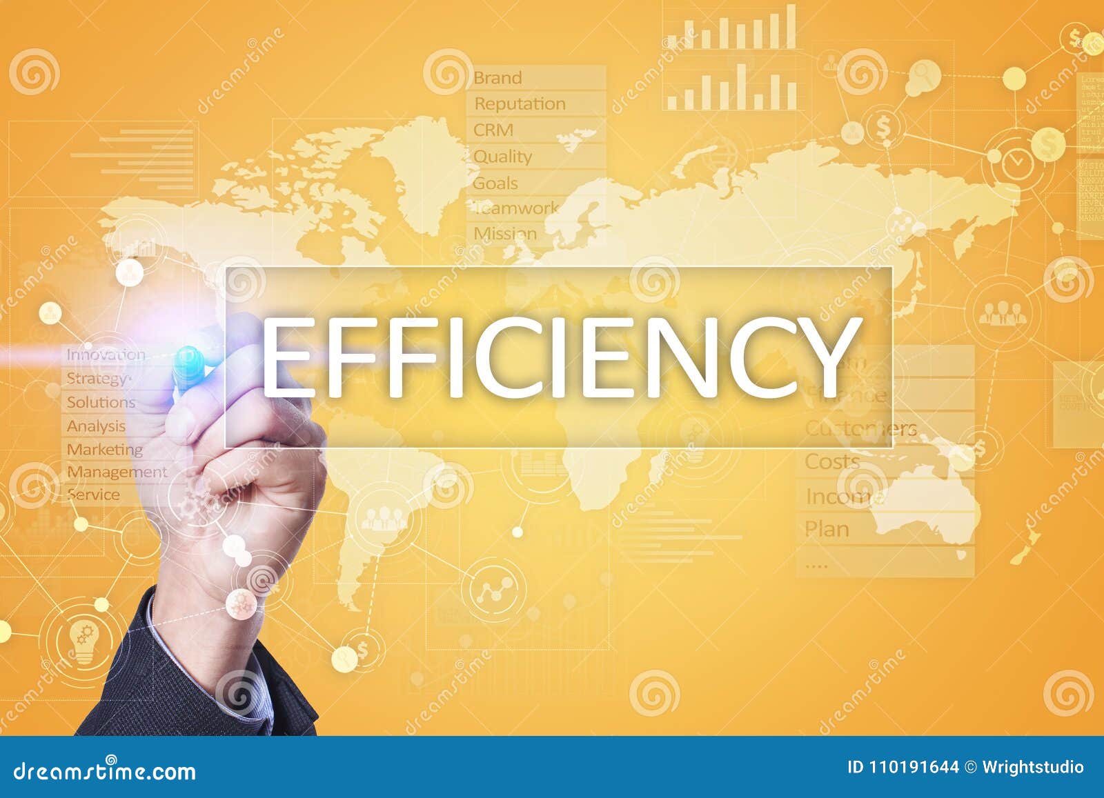 Efficiency Growth Concept. Business and Technology. Virtual Screen ...