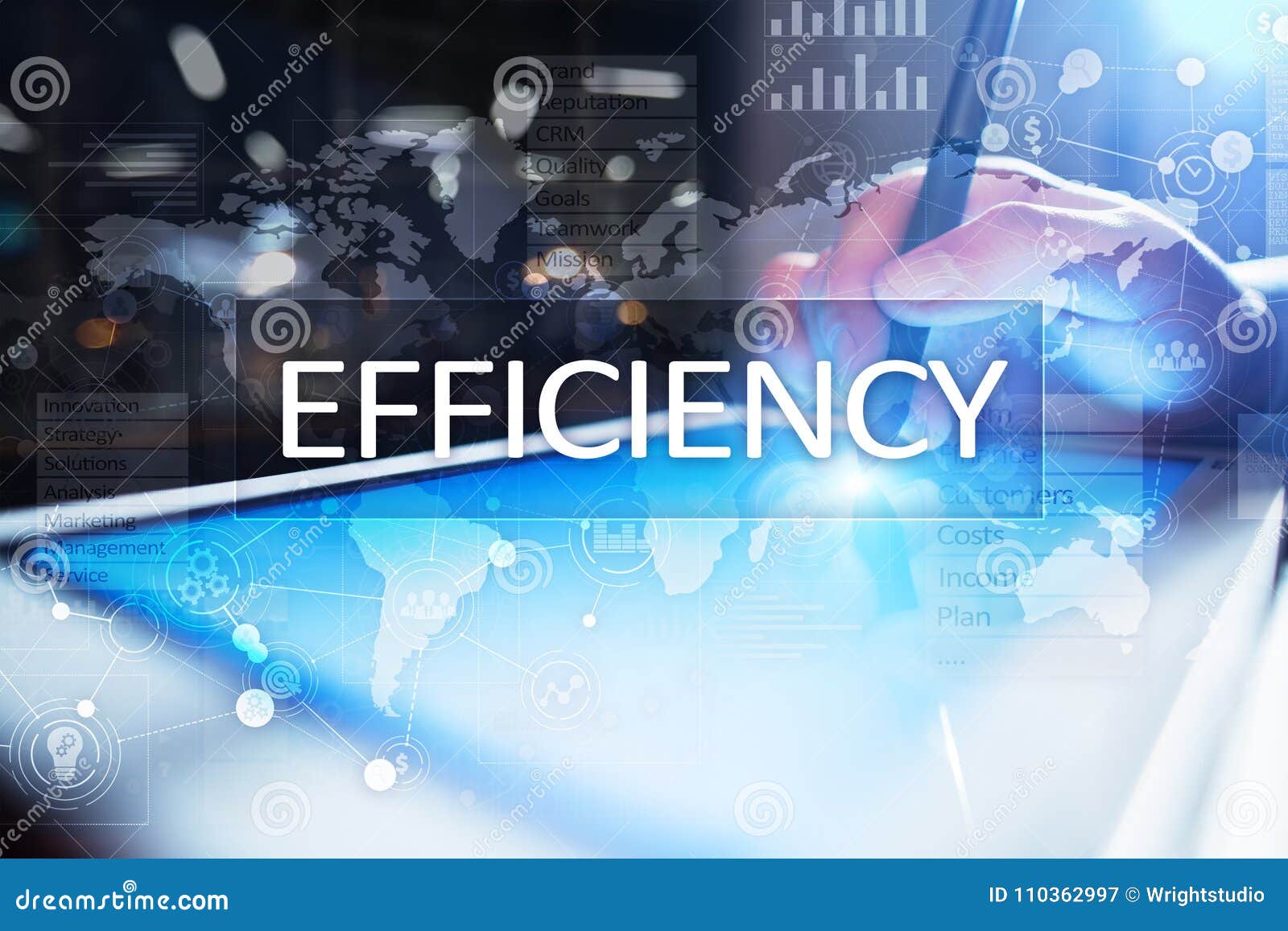 Efficiency Growth Concept. Business and Technology. Virtual Screen ...