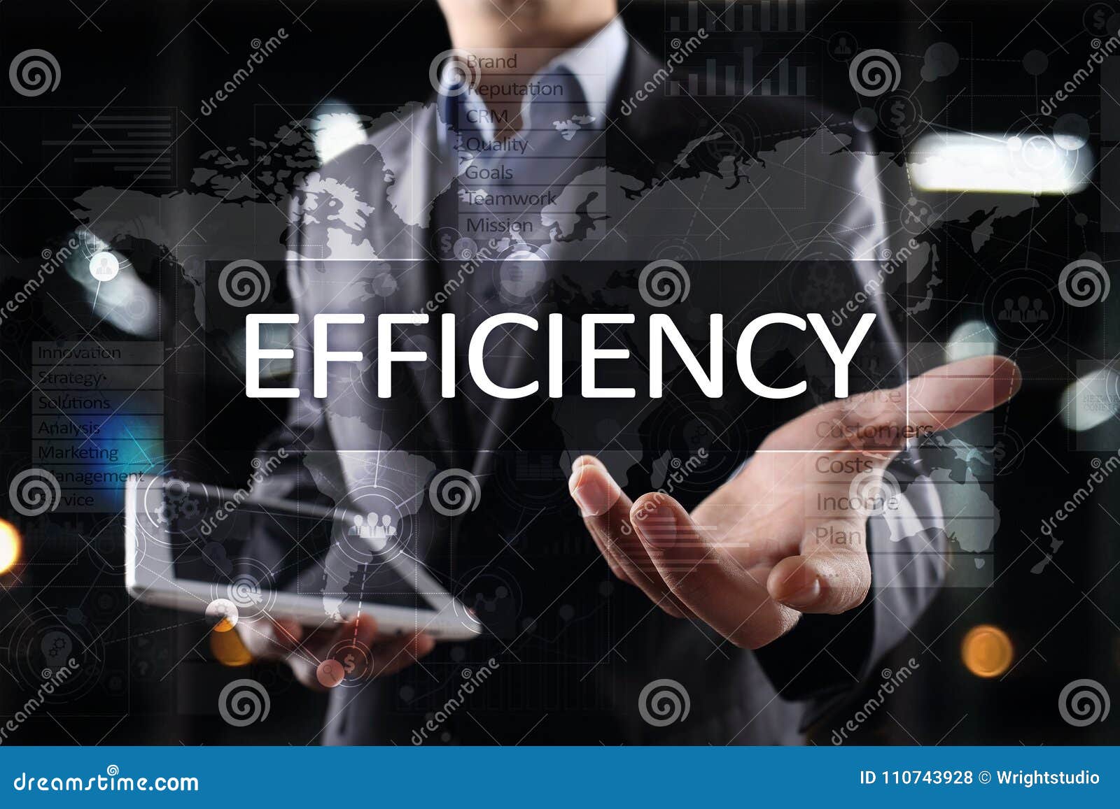 Efficiency Growth Concept. Business and Technology. Virtual Screen ...