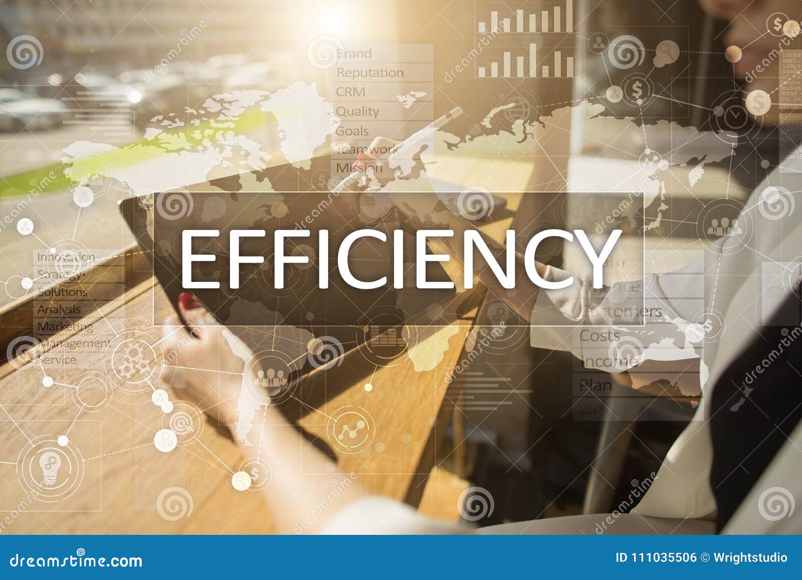 Efficiency Growth Concept. Business and Technology. Virtual Screen ...