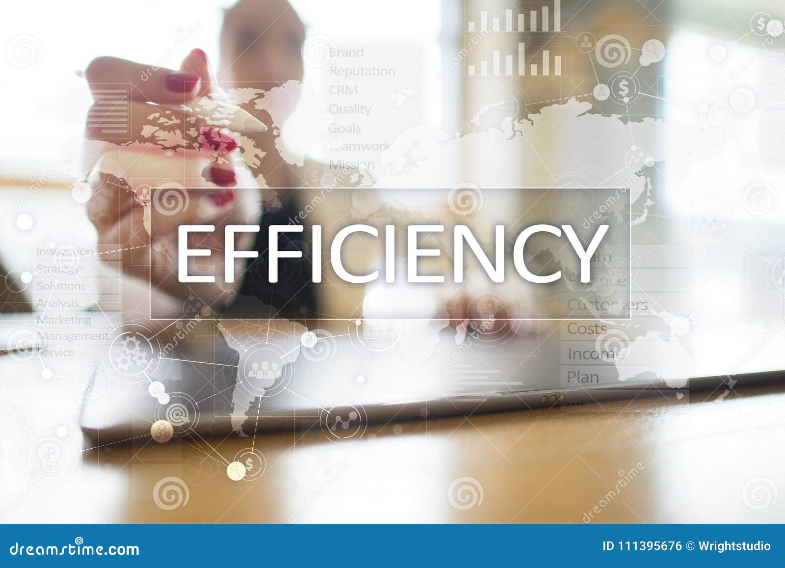 Efficiency Growth Concept. Business and Technology. Virtual Screen ...