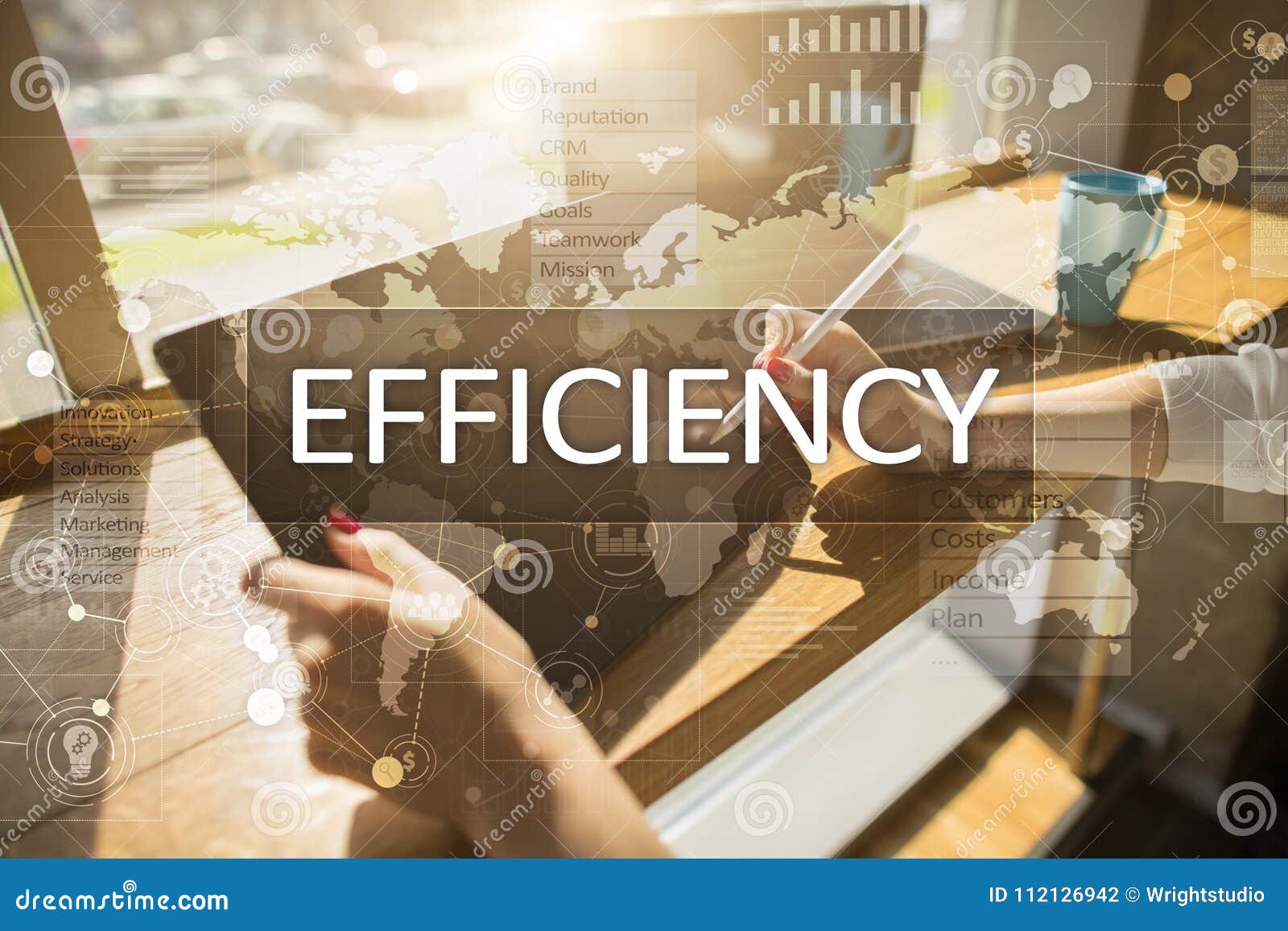 Efficiency Growth Concept. Business and Technology. Virtual Screen ...