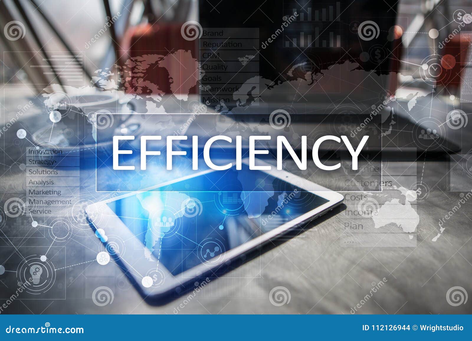 Efficiency Growth Concept. Business and Technology. Virtual Screen ...