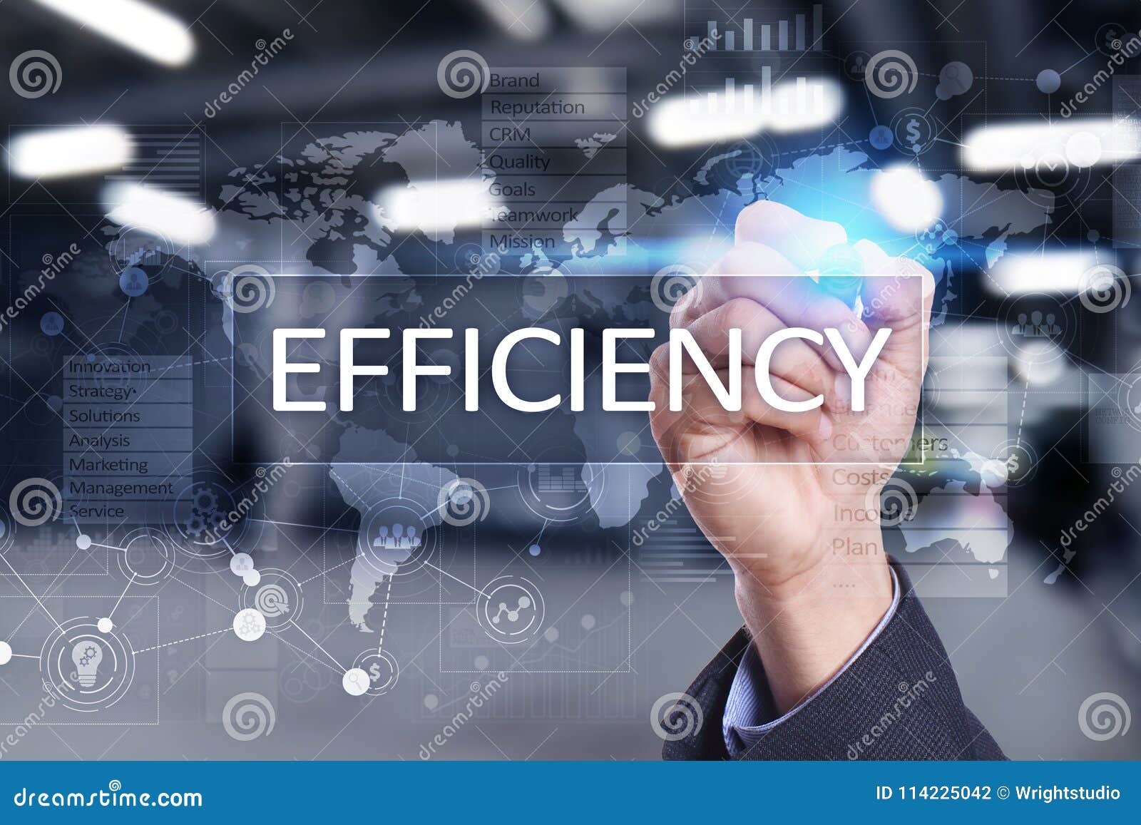 Efficiency Growth Concept. Business and Technology. Virtual Screen ...
