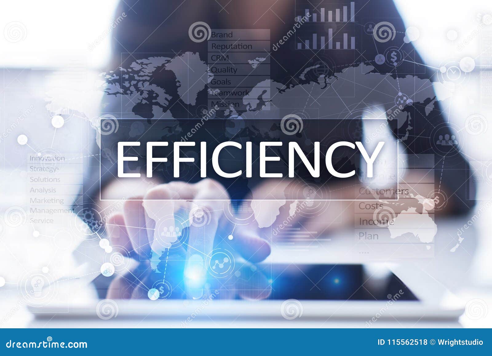 Efficiency Growth Concept. Business and Technology. Virtual Screen ...