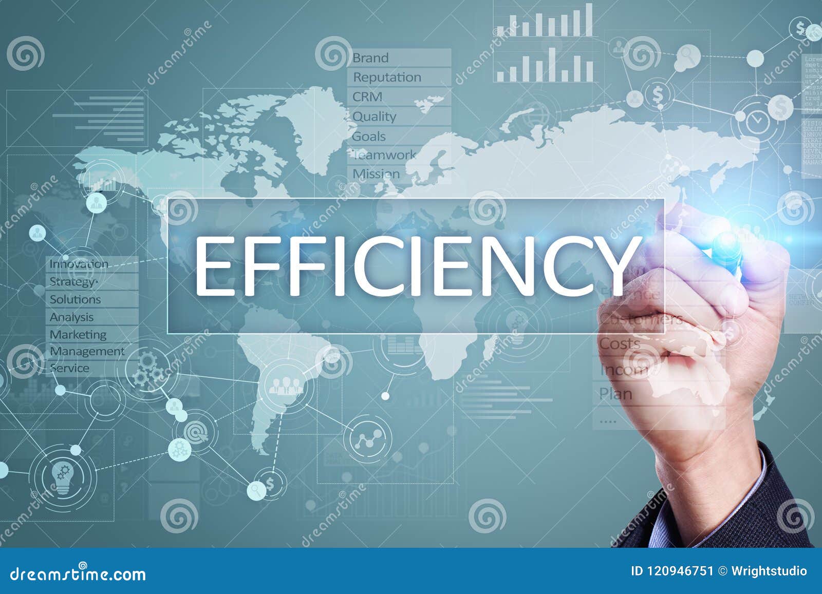 Efficiency Growth Concept. Business and Technology. Virtual Screen ...