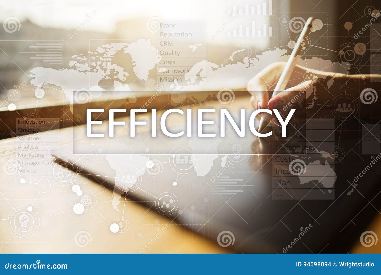 Efficiency Growth Concept. Business and Technology. Virtual Screen ...