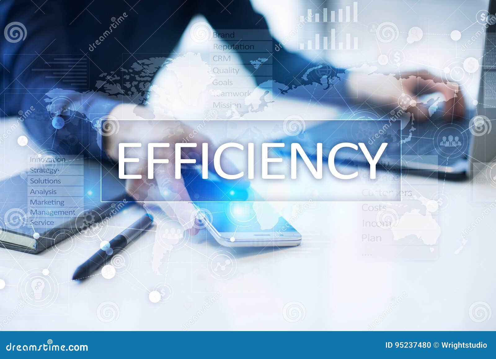 Efficiency Growth Concept. Business and Technology. Virtual Screen ...