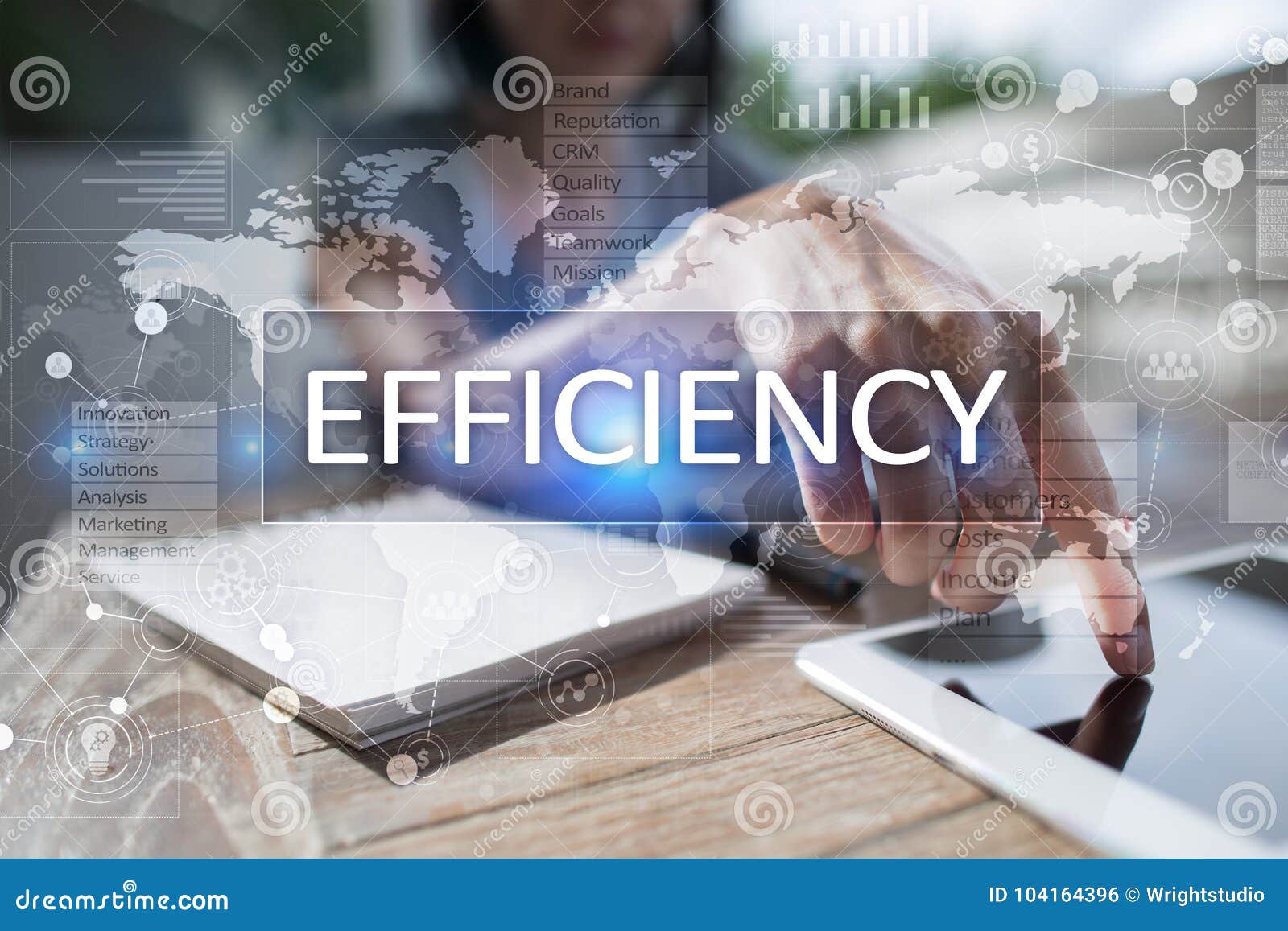 Efficiency Growth Concept. Business and Technology. Virtual Screen ...