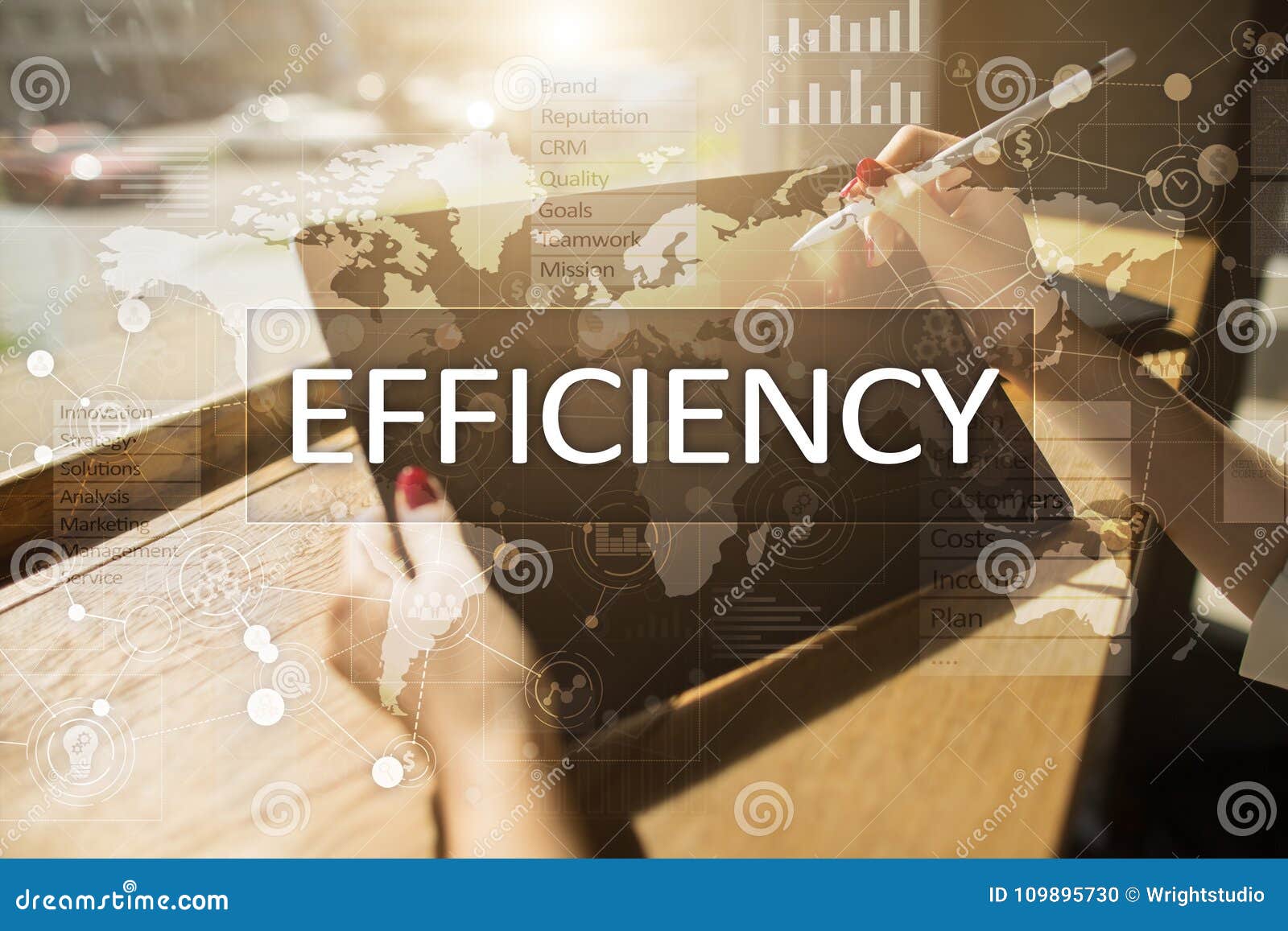 Efficiency Growth Concept. Business and Technology. Virtual Screen ...
