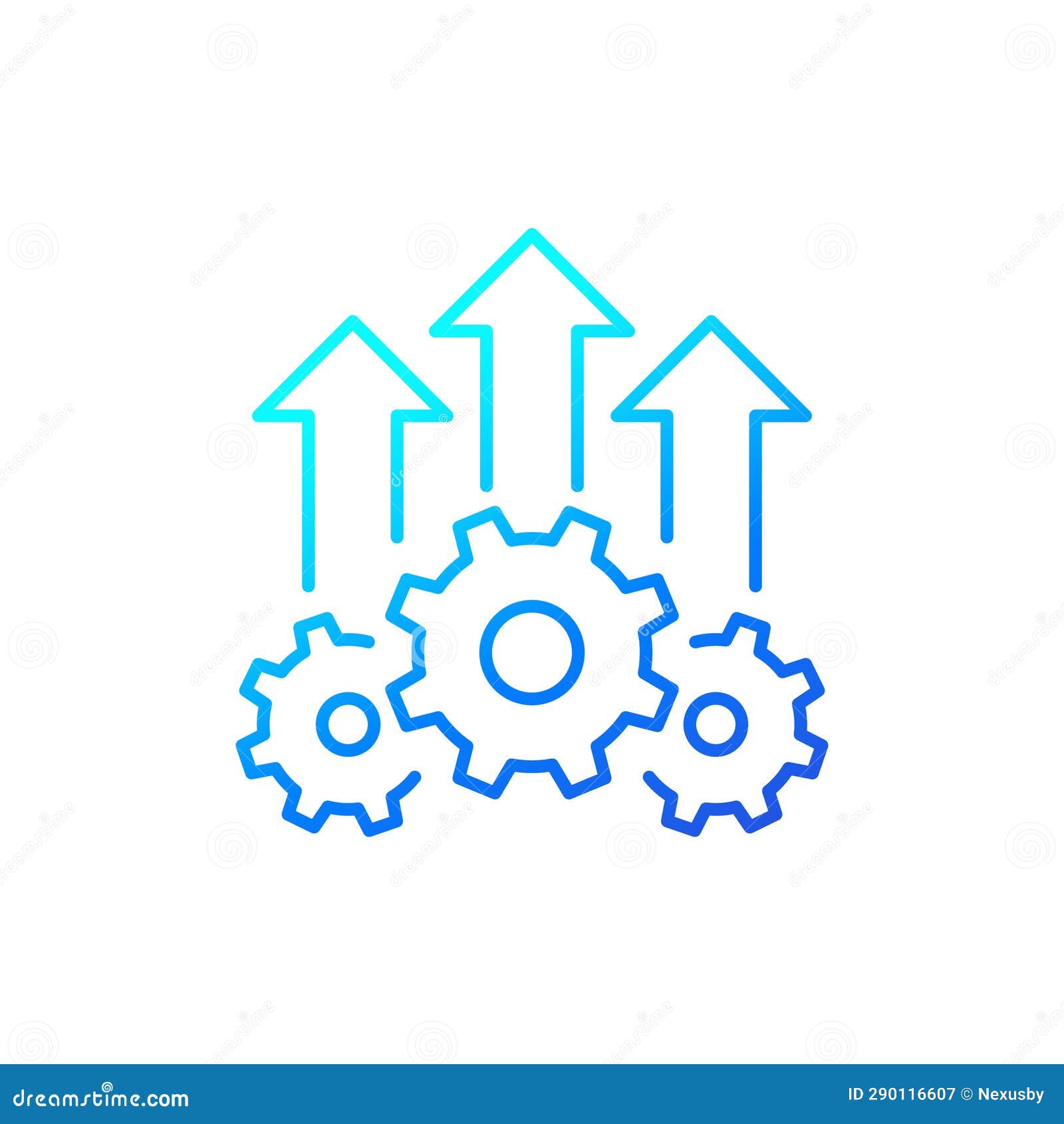 Efficiency Growth Icon, Line Vector Stock Vector - Illustration of ...