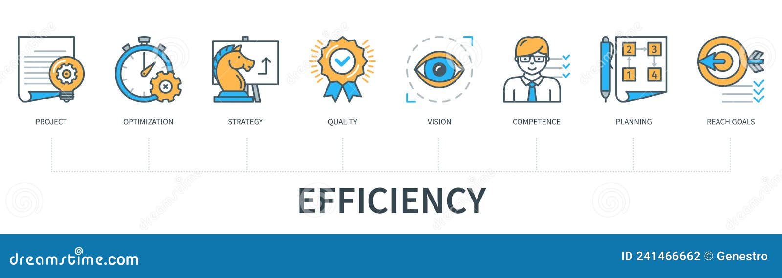 Efficiency Infographic in Minimal Flat Line Style Stock Illustration ...