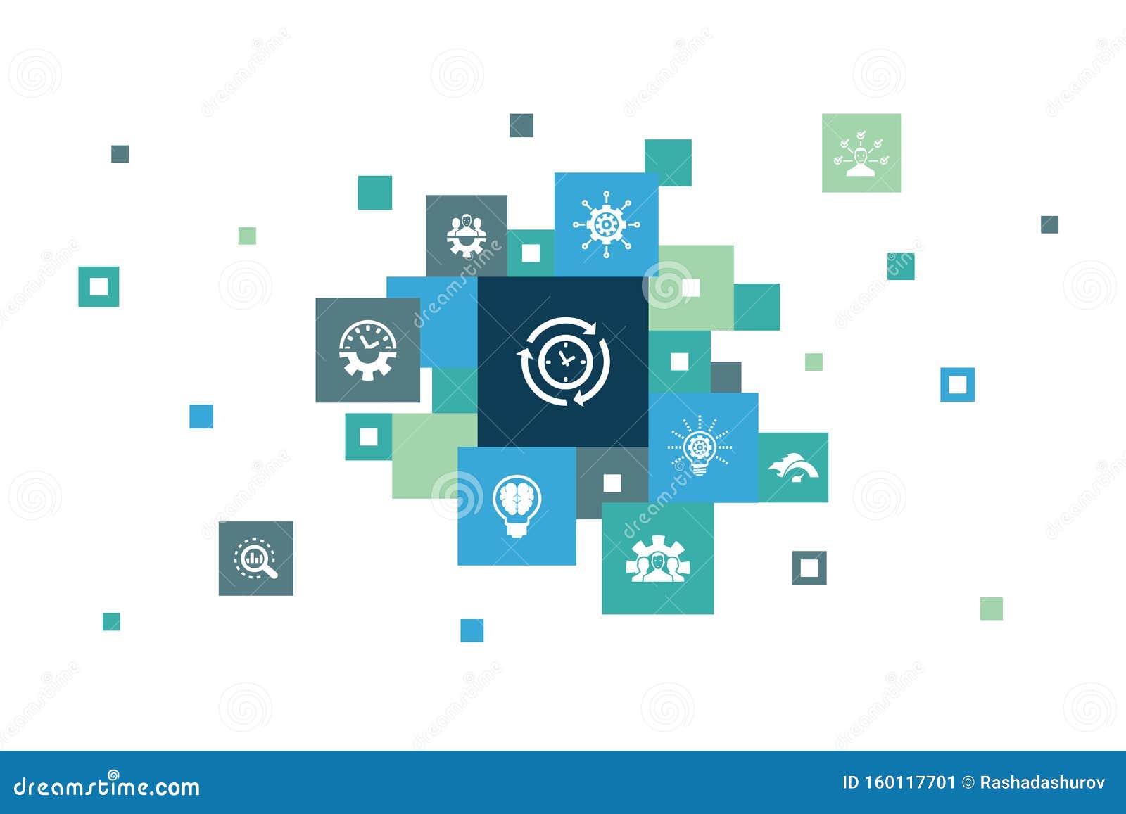 Efficiency Infographic 10 Steps Pixel Stock Vector - Illustration of ...
