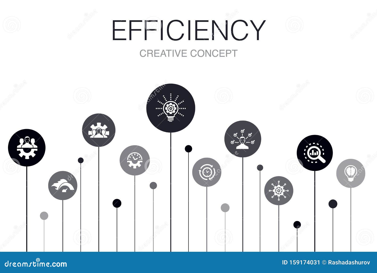 Efficiency Infographic 10 Steps Template Stock Vector - Illustration of ...