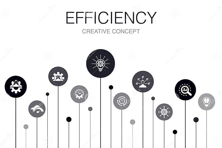Efficiency Infographic 10 Steps Template Stock Vector - Illustration of ...